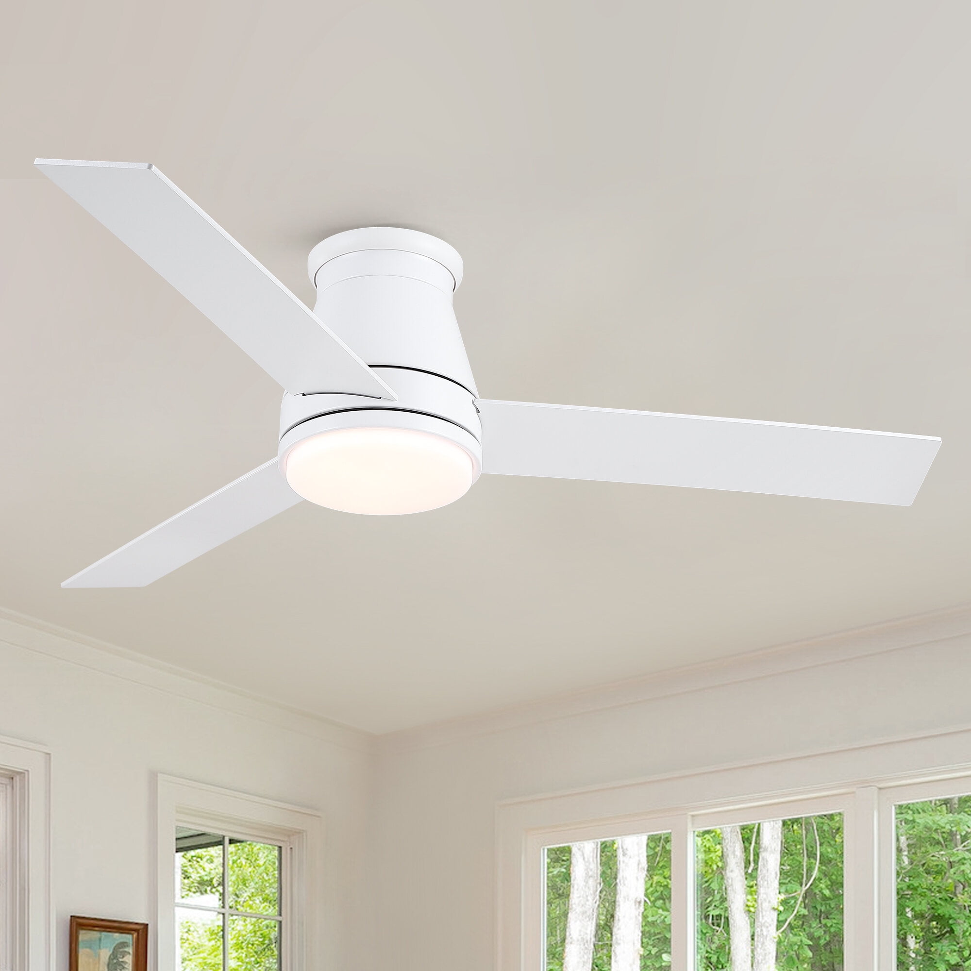 Tower Fan 48" White Blades Lowe Profile Ceiling Fans with Light,Box Fan ...