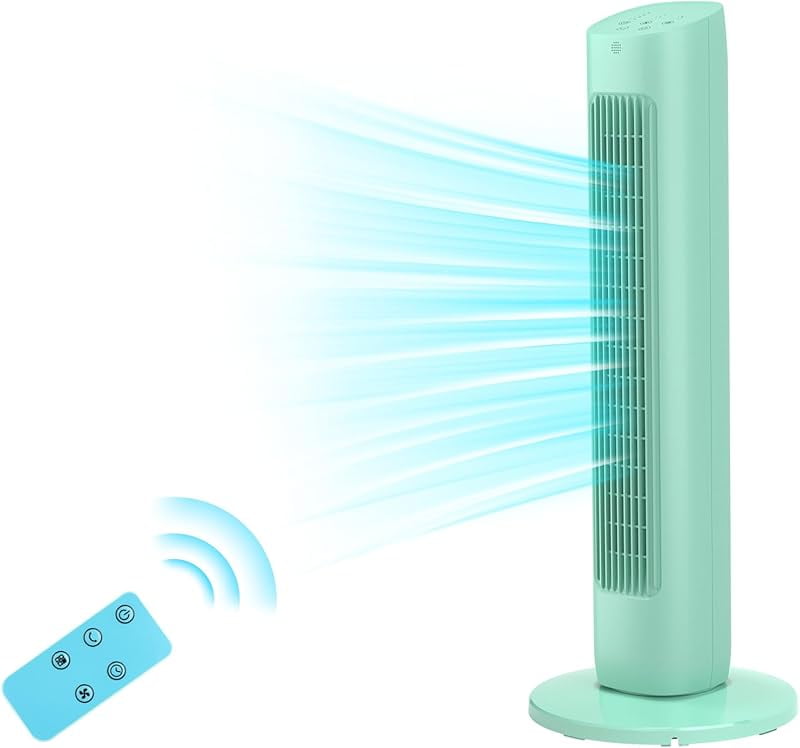 Tower Fan 85 ° Oscillating Quiet Cooling 15H Timer Remote Control ...