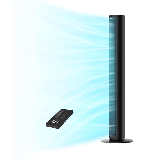 Tower Fan for Home, 80° Oscillating Silent Bladeless Floor Fan with ...