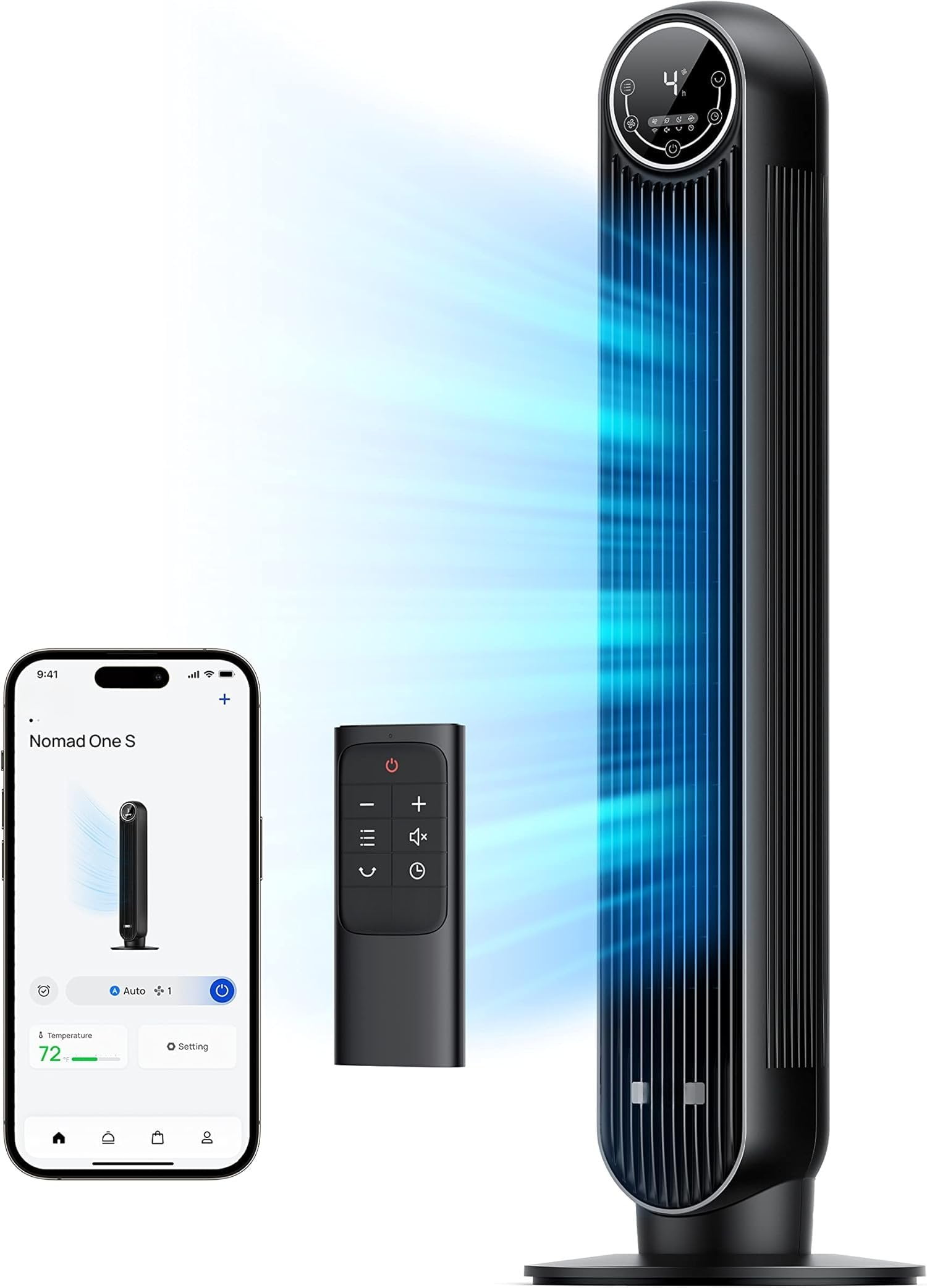 Tower Fan for , Oscillating Quiet Floor Fans, Standing Bladeless Fan ...