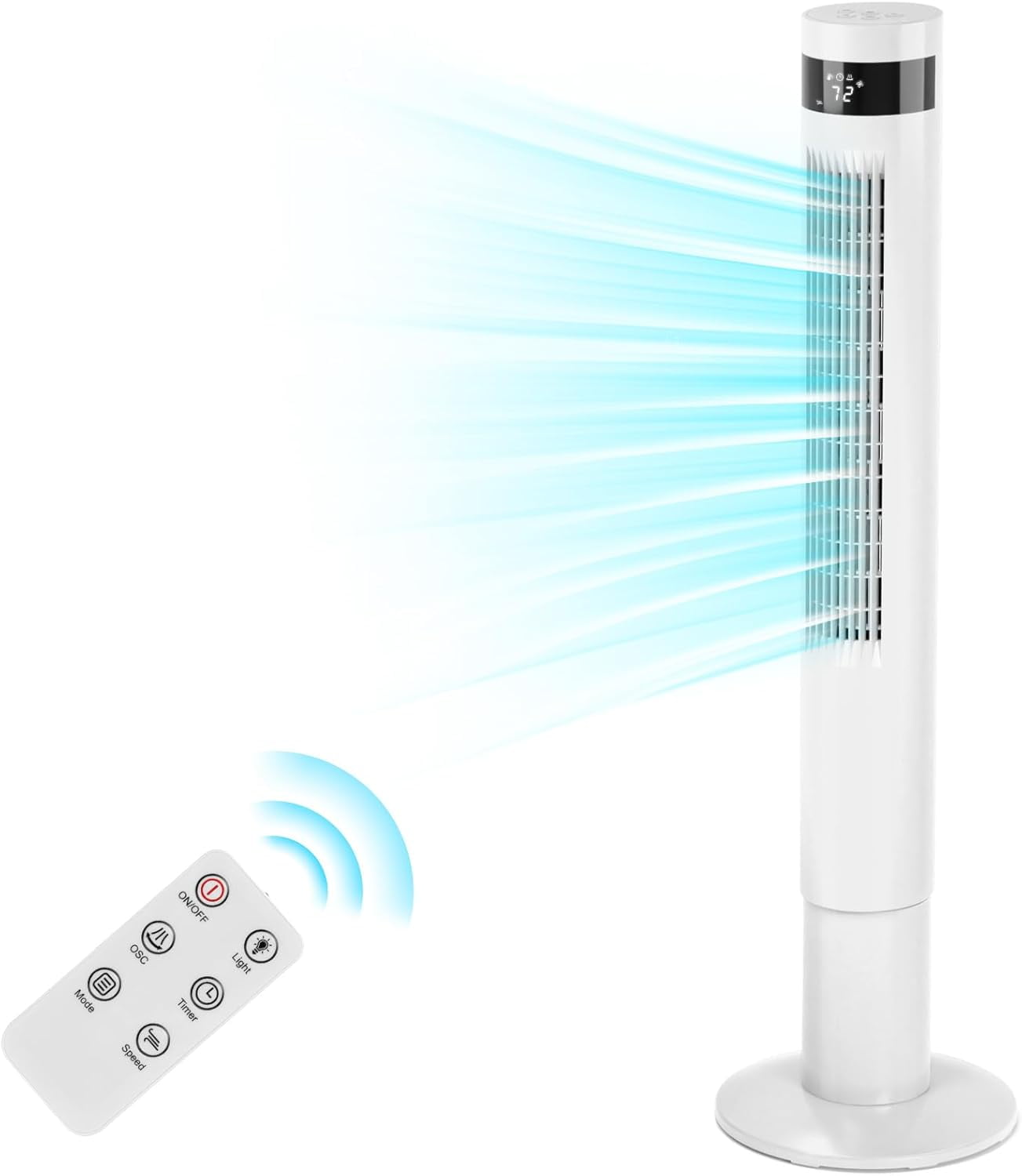 Tower Fan Portable Electric Oscillating Fan Quiet Cooling Remote ...