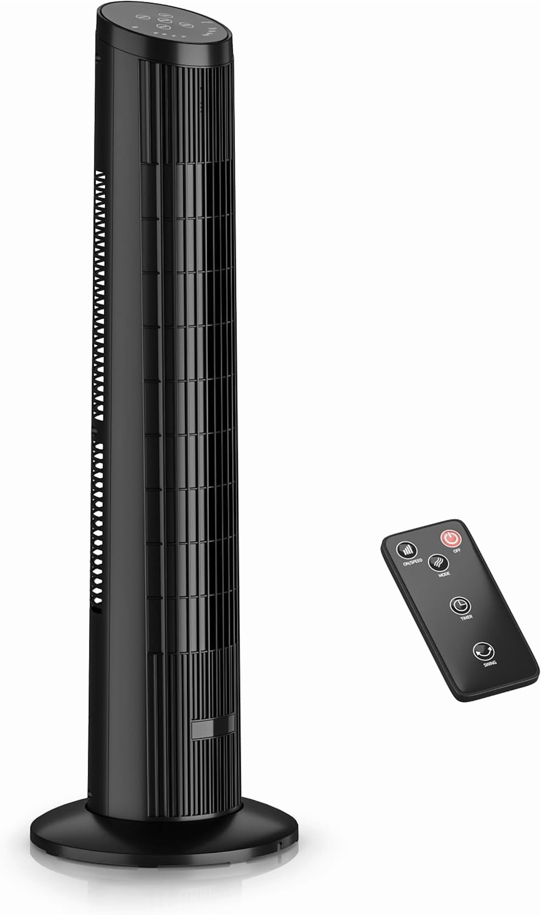 Tower Fan for Bedroom, Standing Fan with Remote, 25ft/s, 25dB Quiet, 3 ...