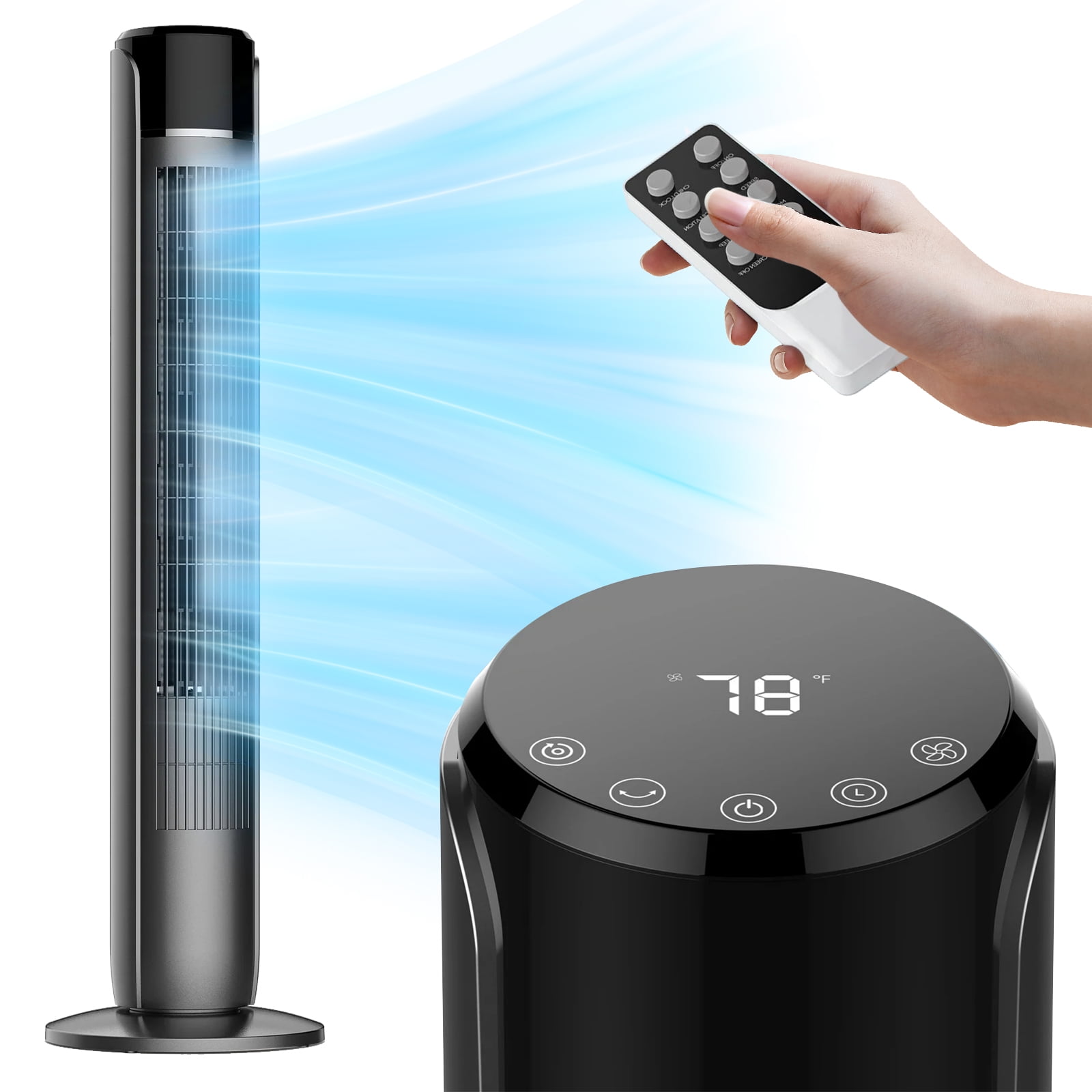 Tower Fan for Home,36" Standing Floor Fan with Remote,Bladeless Fan ...