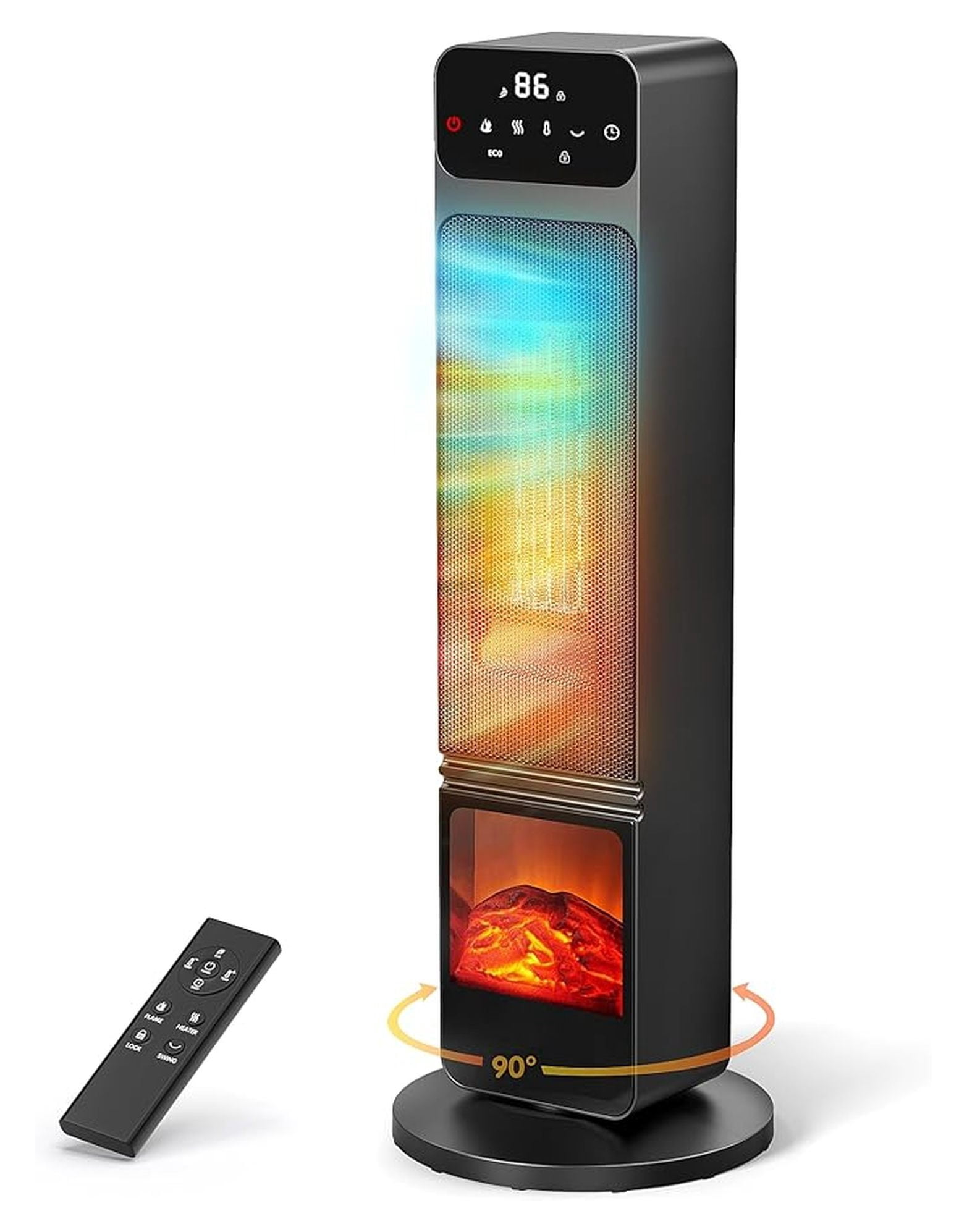 Tower Heater and Fan Combo, 1500W PTC Tower Heaters for Indoor Use W ...