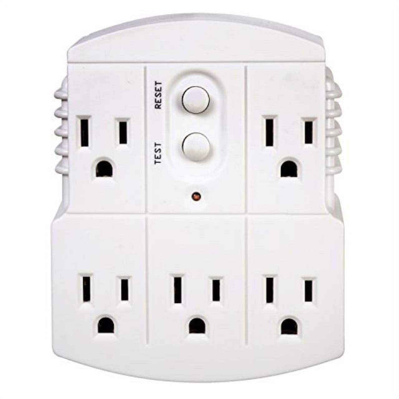 Tower Mfg 30440003 Auto-Reset 15 AMP 3-Prong GFCI 5-Outlet Adapter ...