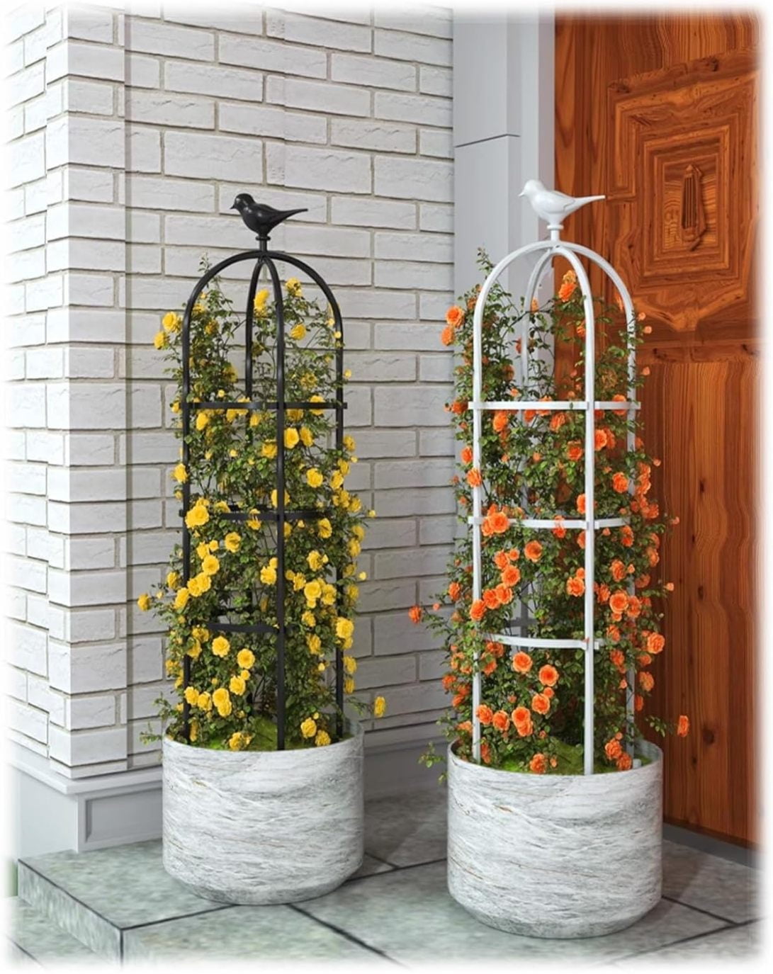 Tower Obelisk Garden Trellis For Climbing Plants Φ1.6ft Metal Plant ...