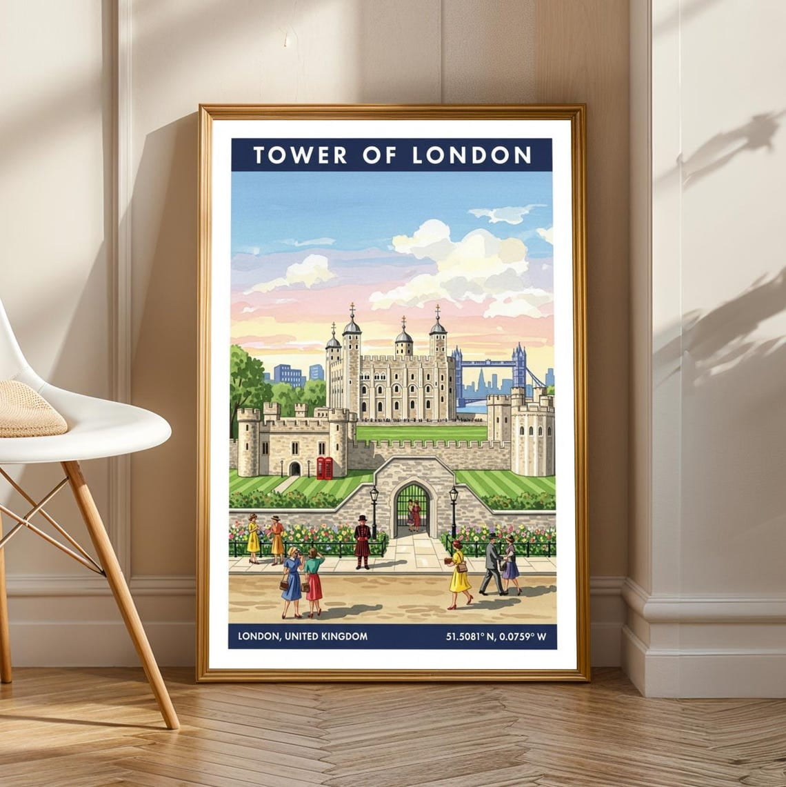Tower Of London Vintage Travel Poster: British Landmark Art Print ...