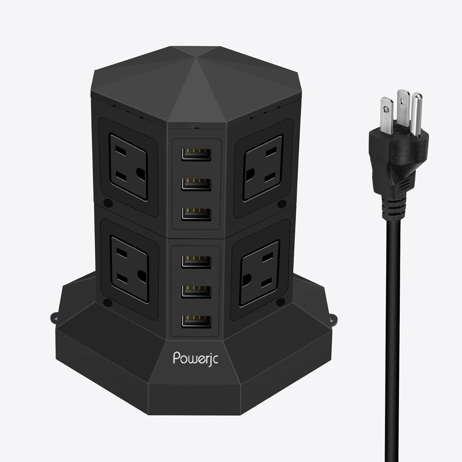Tower Power Strip Surge Protector Socket 8 AC Outlets with Smart 6 USB ...