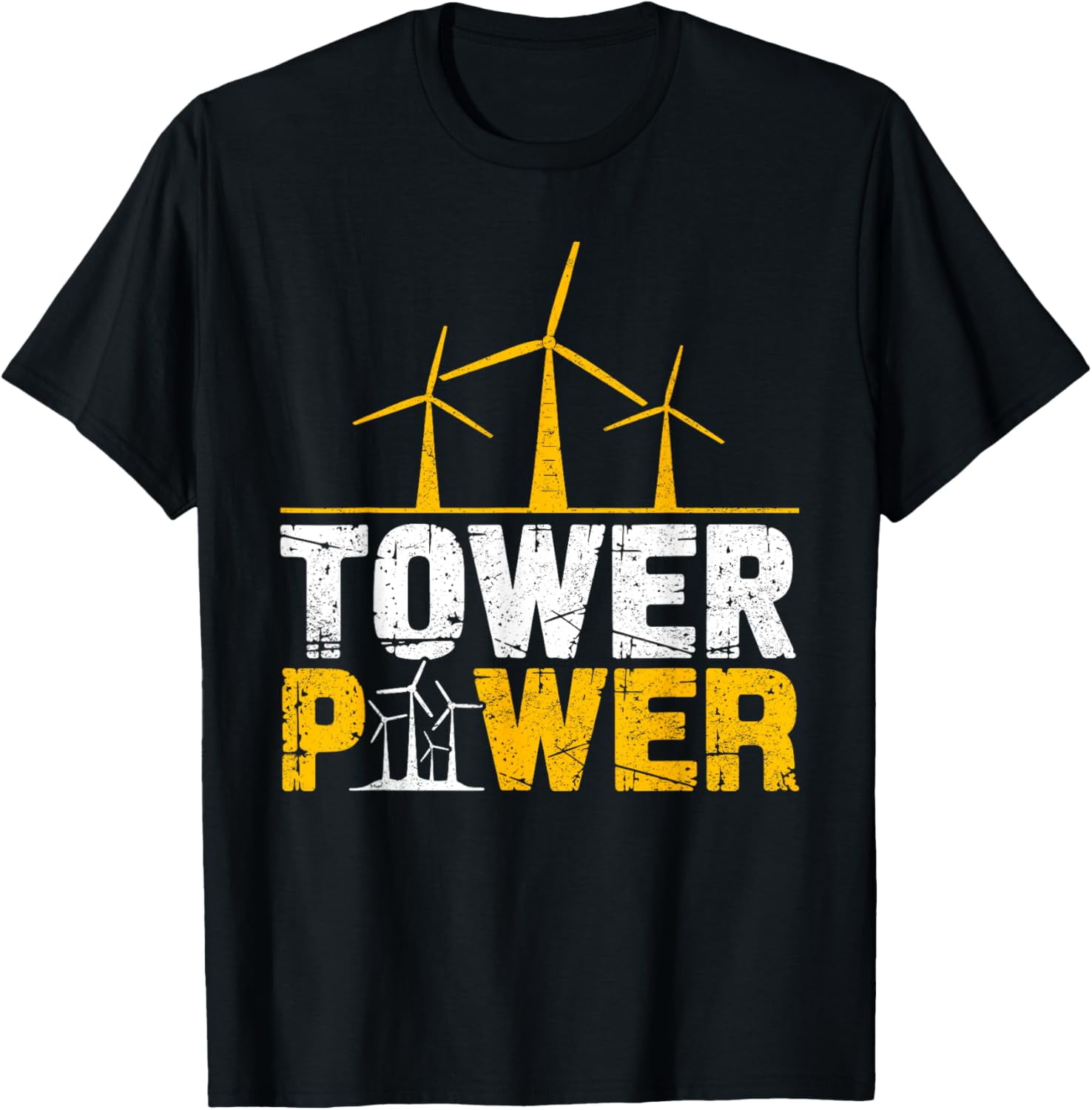 Tower Power and Vertical Wind Power Turbine Technician T-Shirt ...