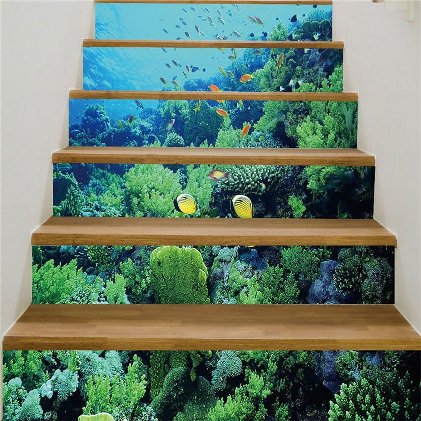 Tower Scenery Self-Adhesive PVC Staircase Wallpaper Stairs ration DIY ...