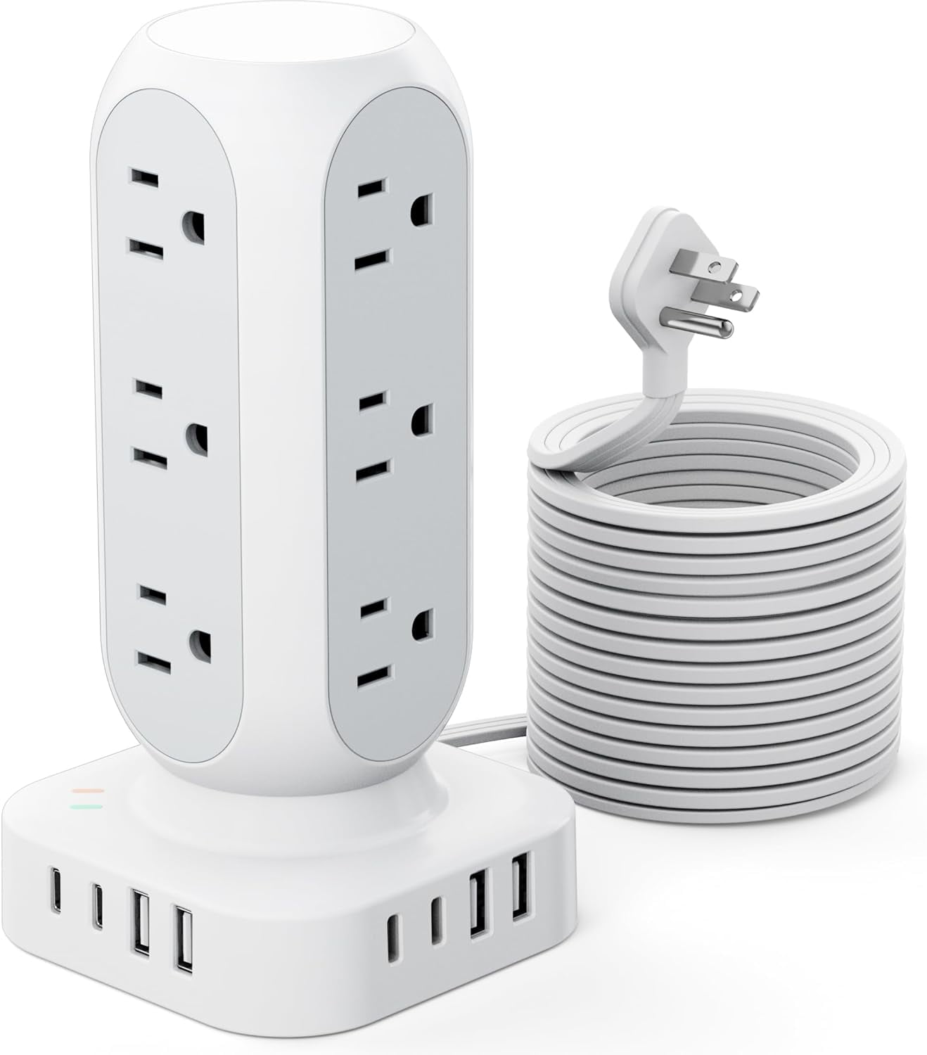 Tower Surge Protector Power Strip, 10FT Extension Cord with Multiple ...
