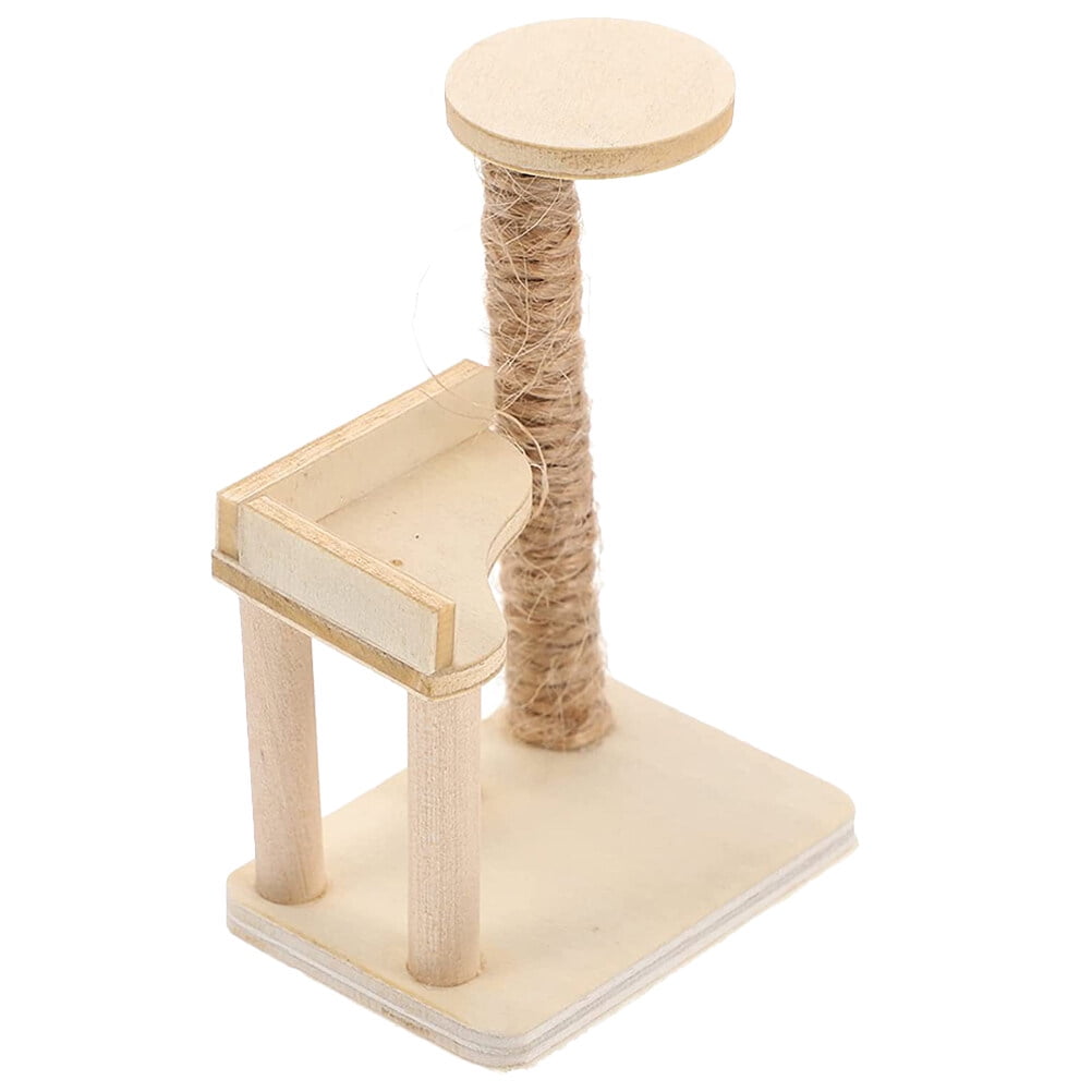 TAILTOSS Small Cat Tree Tower Birch Wood 1Pack 2.75x1.89x1.34in ...
