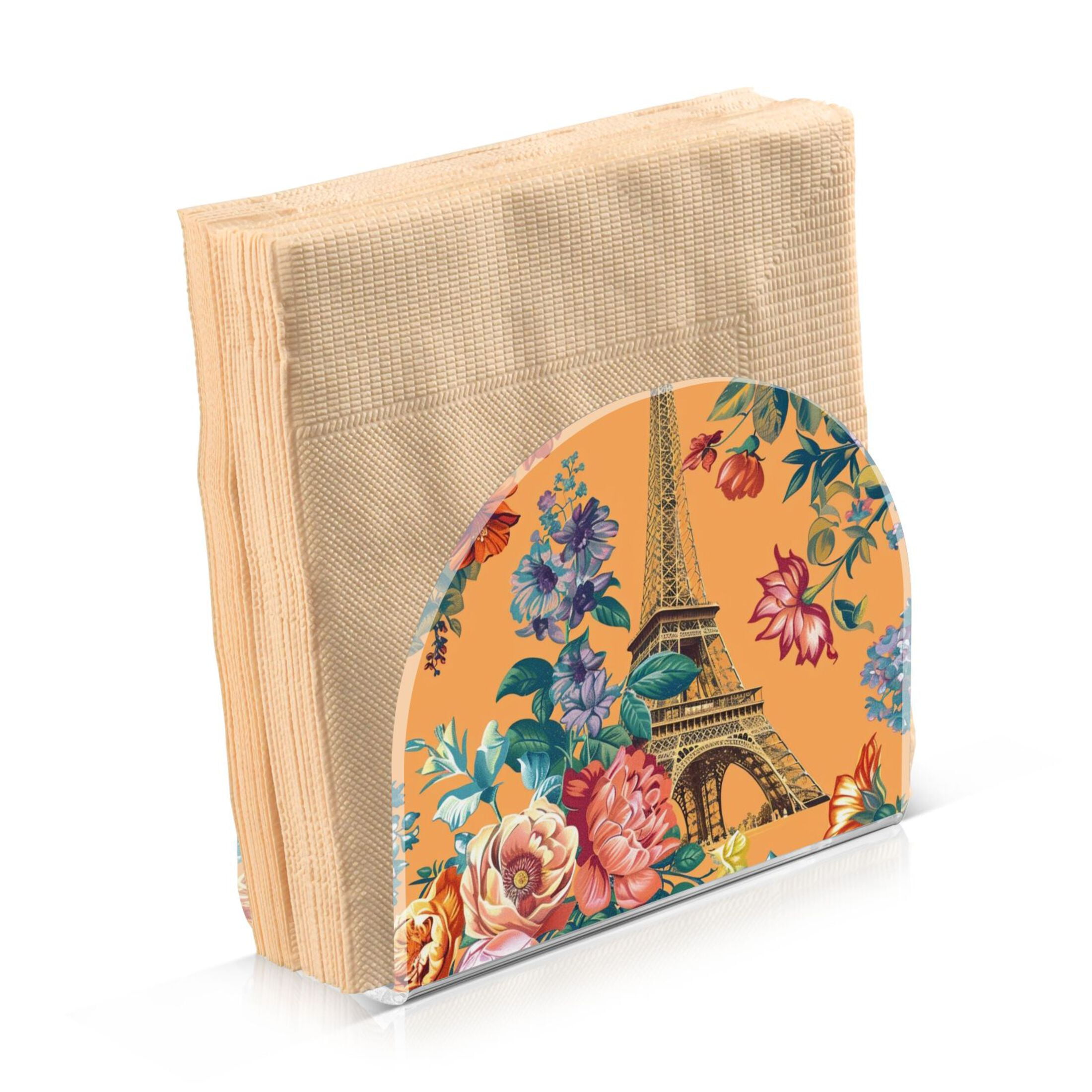 Tower and Flowers Napkin Holder for Table Acrylic Clear Tissue ...