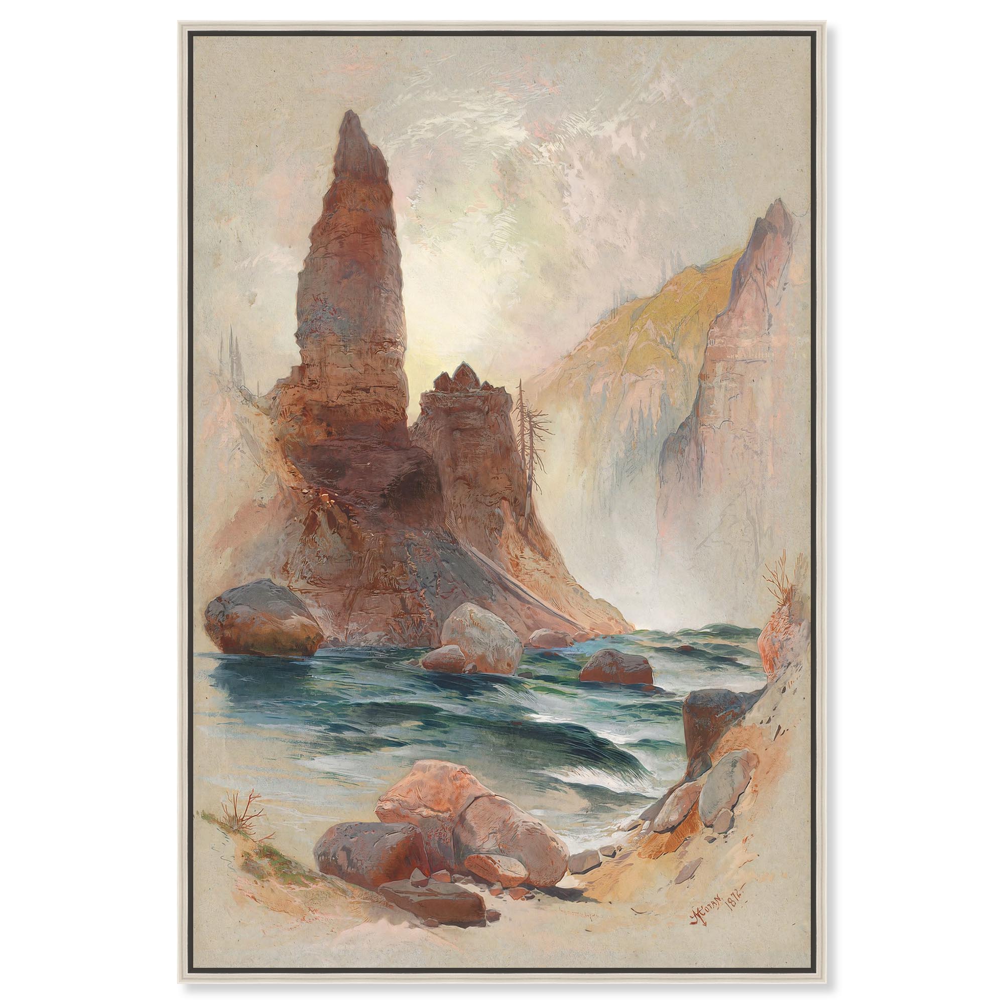 Tower at Tower Falls Yellowstone Canvas Vintage Landscape Art by Art ...