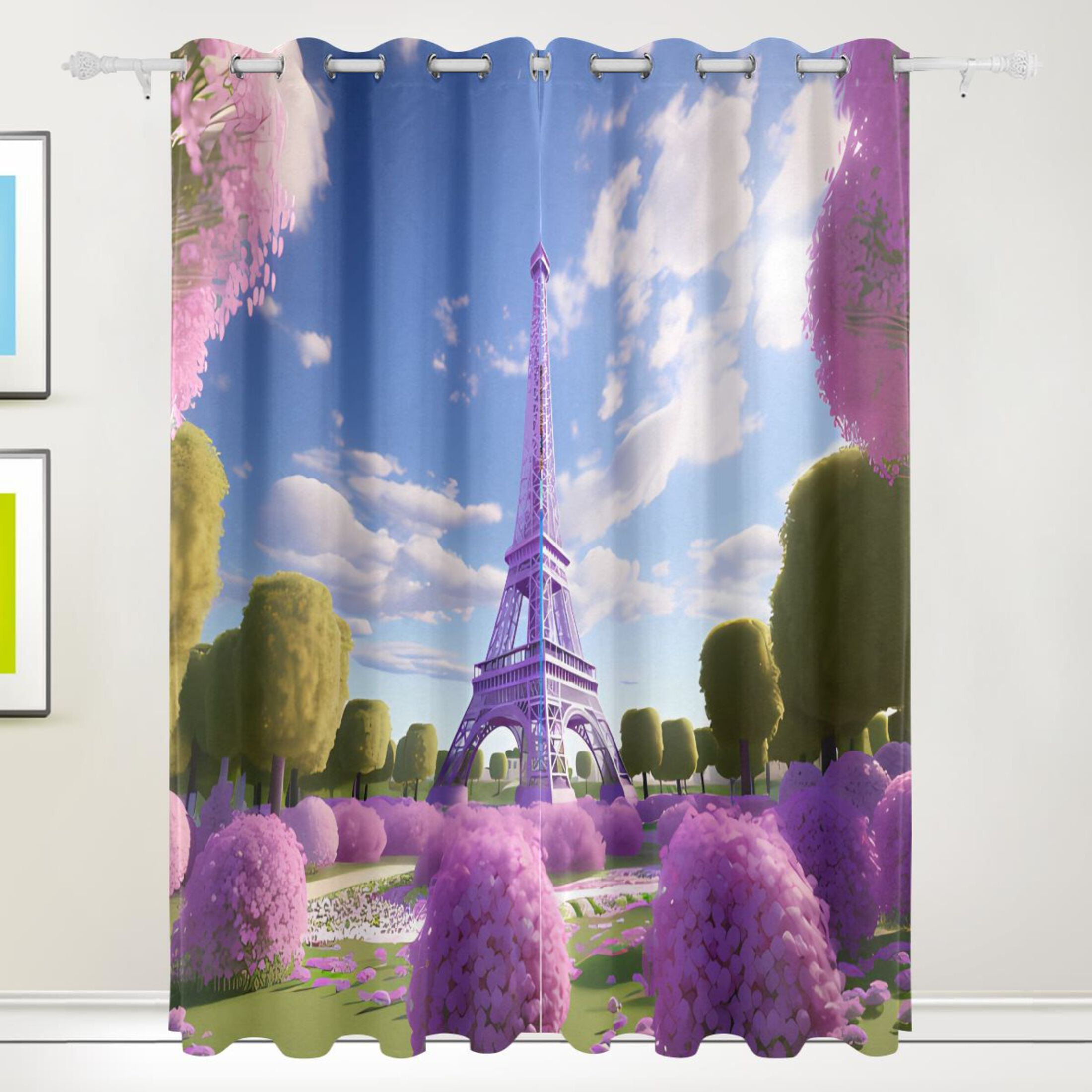 Tower in Park Blackout Curtains 2 Panels Set Grommet Drapes for Bedroom Living Room W55xL84 ...