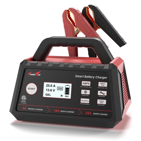 TowerTop Smart Battery Charger Maintainer, 25A 12V AUTO Car Charger ...