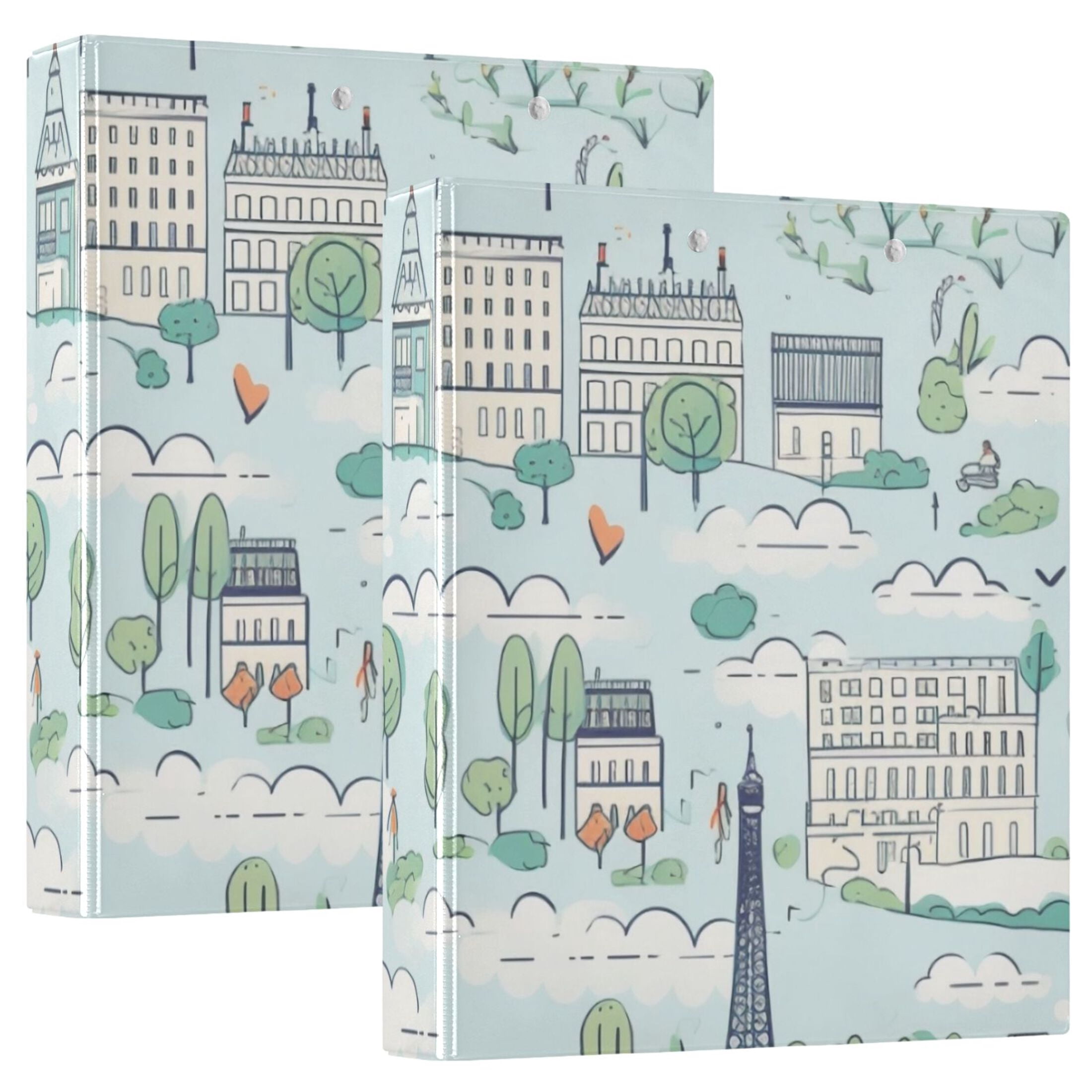 Towers Trees Houses 3 Ring Binders 1.5 inch Hardcover File Folders with ...
