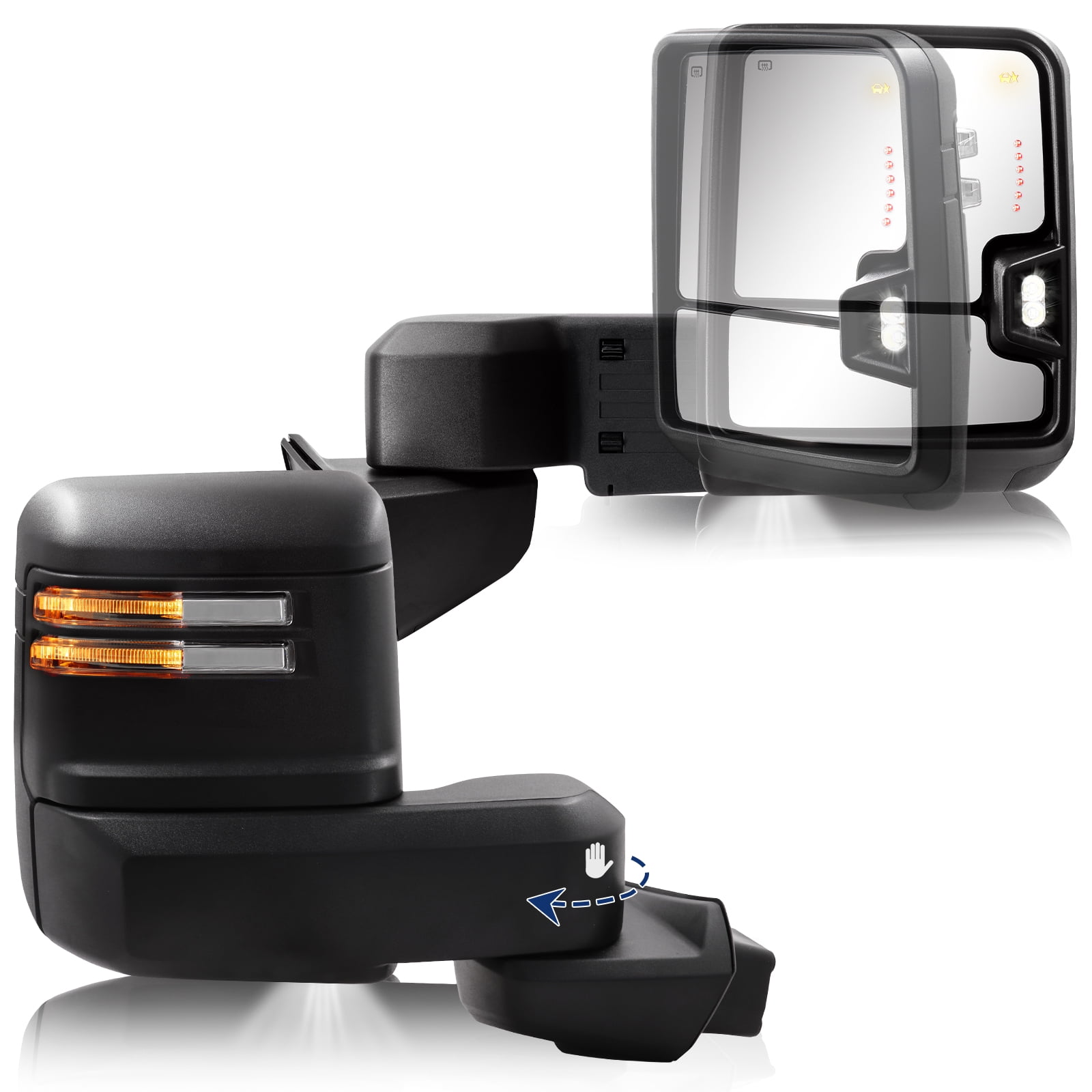 Towing Mirror Compatible with 2019-2023 Chevy Silverado 1500 With Power ...