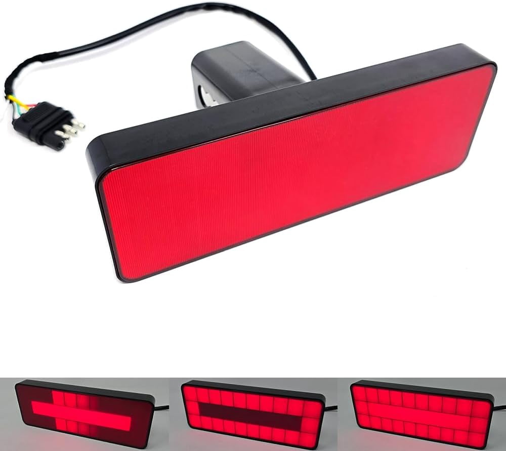 Towing Trailer Hitch Cover Tow Hitch Red LED Brake Light Sequential ...