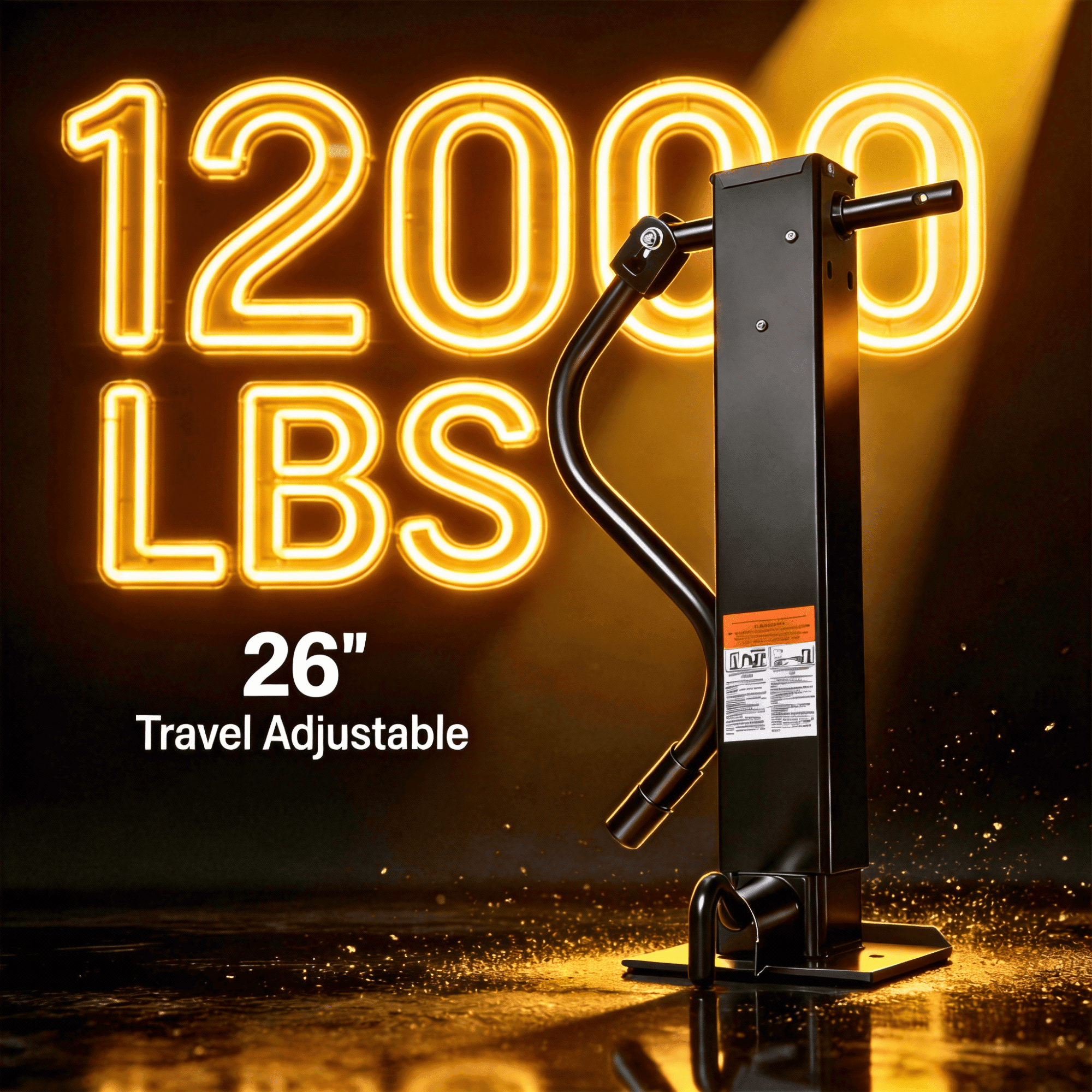 Towingmaster 12,000 lbs Capacity Square Weld-on Trailer Jack, Sidewind ...