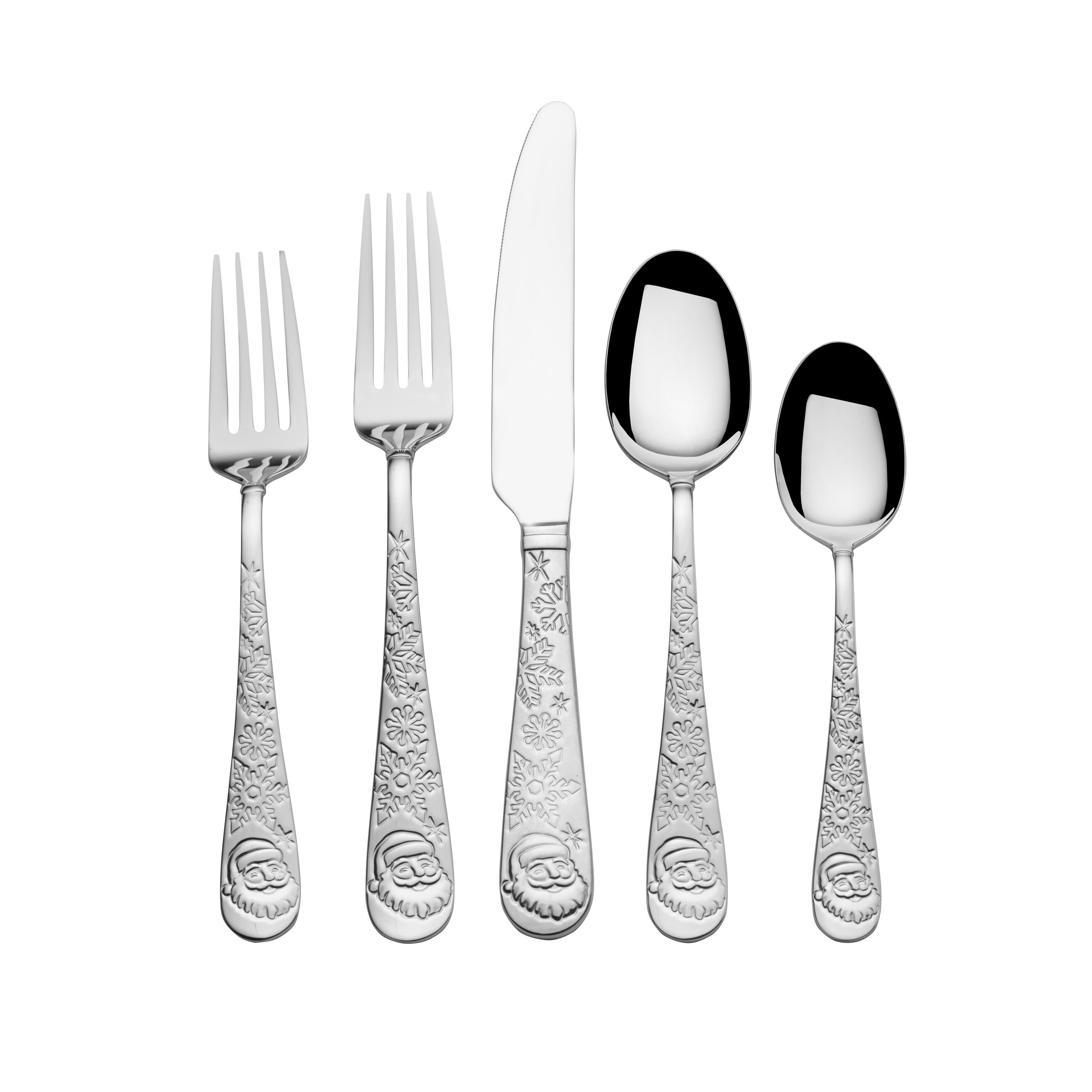 Towle Everyday 20-piece Stainless Steel Flatware Set with Santa Pattern - Walmart.com