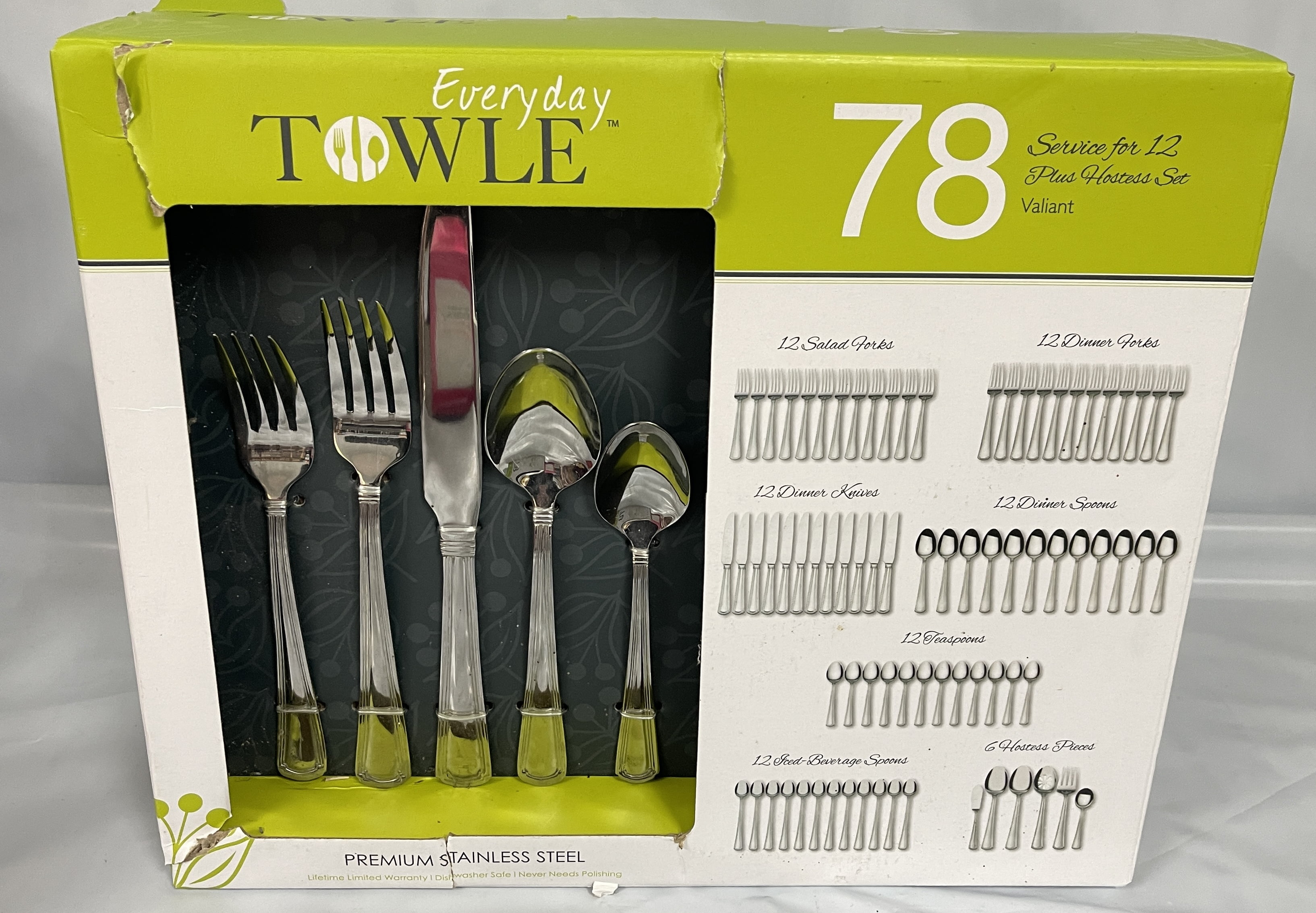 Towle Everyday 78 Piece Service for 12 Plus Hostess Set Valiant ...