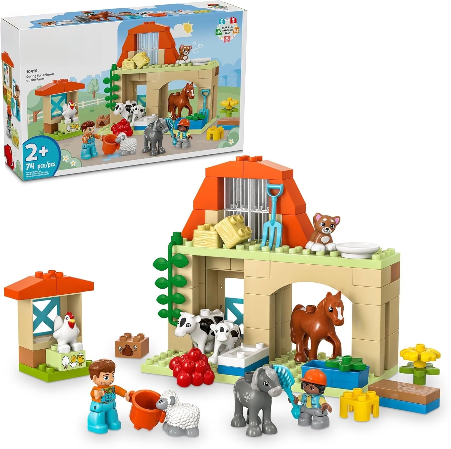 Town Caring for Animals at The Farm Building Toys Playset - Learning ...