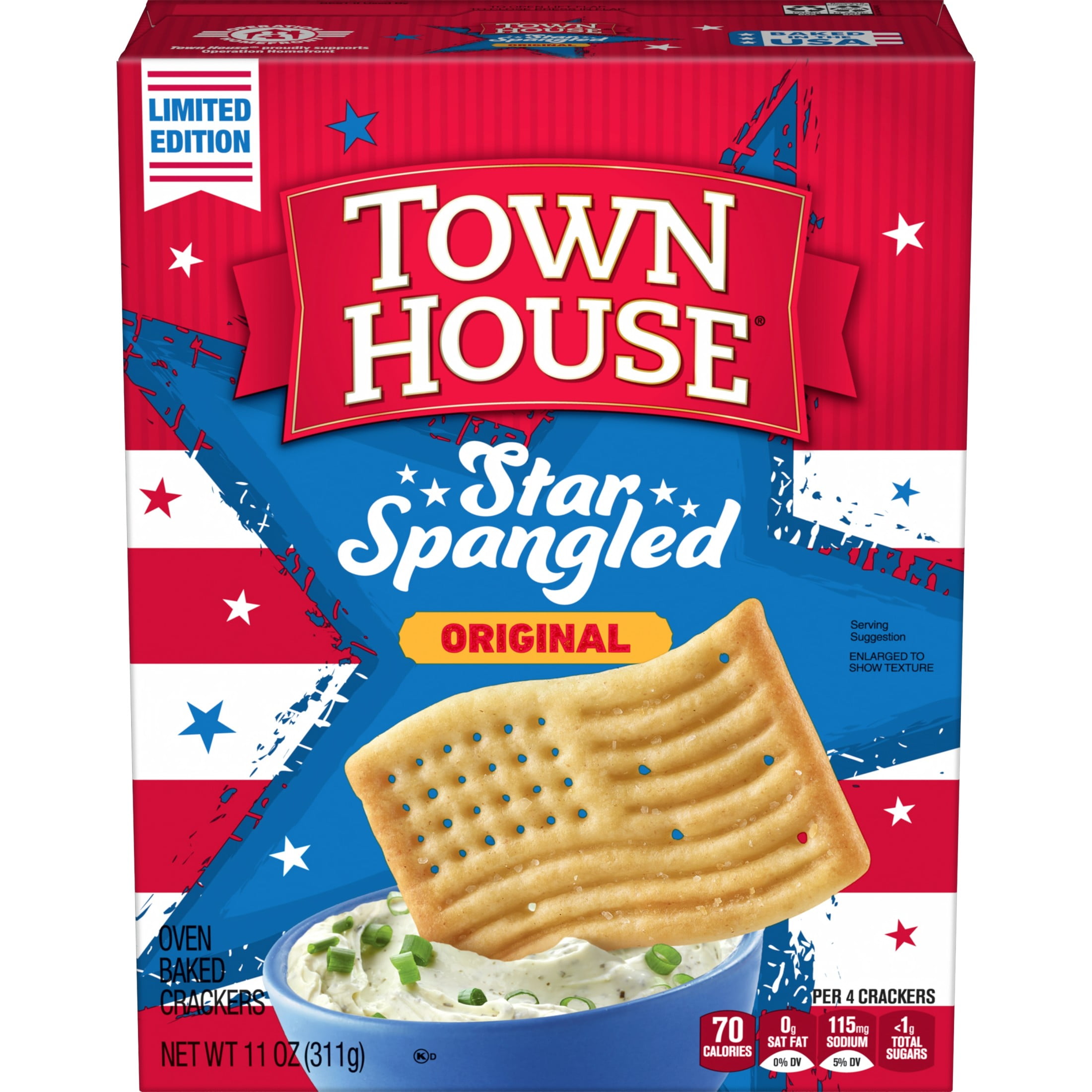 Town House Dippers Original Star-Spangled Crackers, Party Snacks, 11 oz ...
