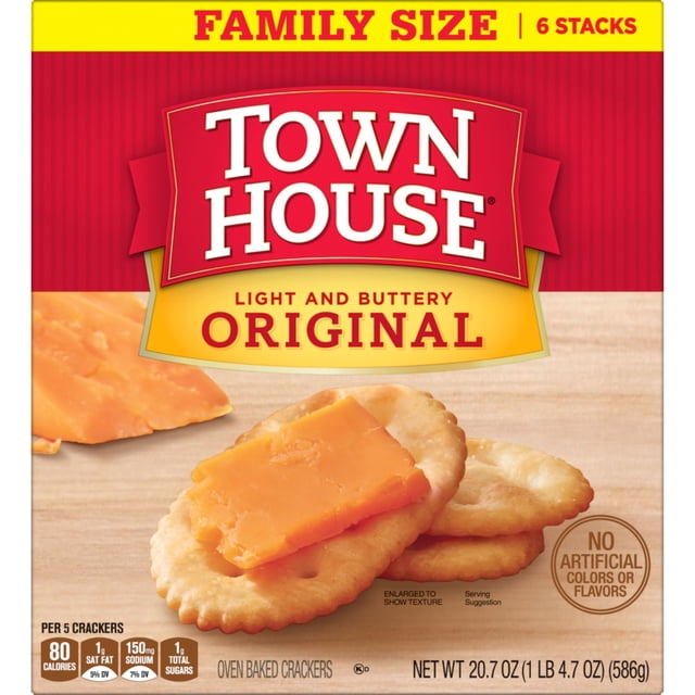 Town House Original Oven Baked Crackers, Lunch Snacks, 20.7 oz ...