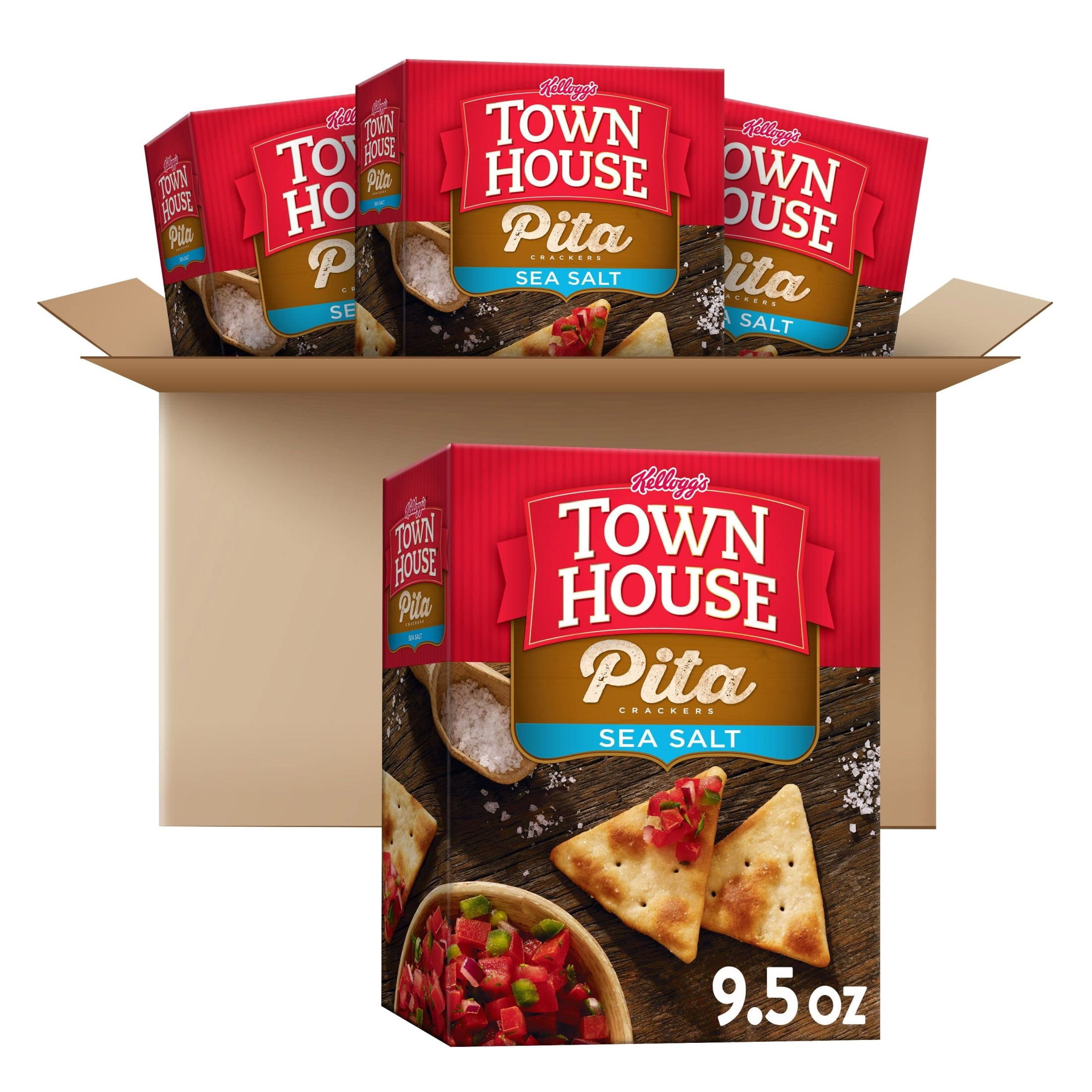 Town House Pita Crackers STF9 Oven Baked Crackers, Lunch Snacks, Party ...