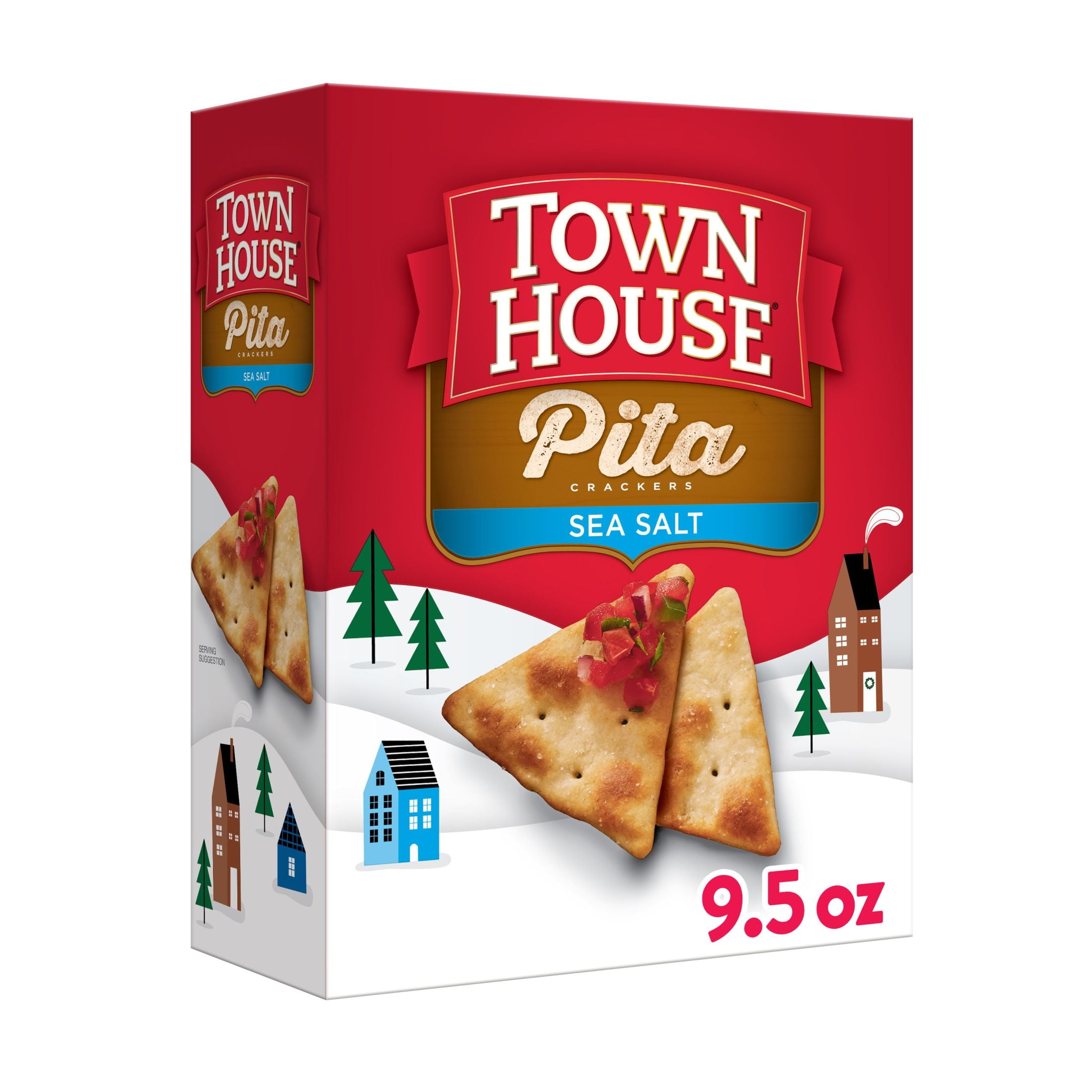 Town House Pita Sea Salt Oven Baked Crackers, Peanut-Free, 9.5 oz ...