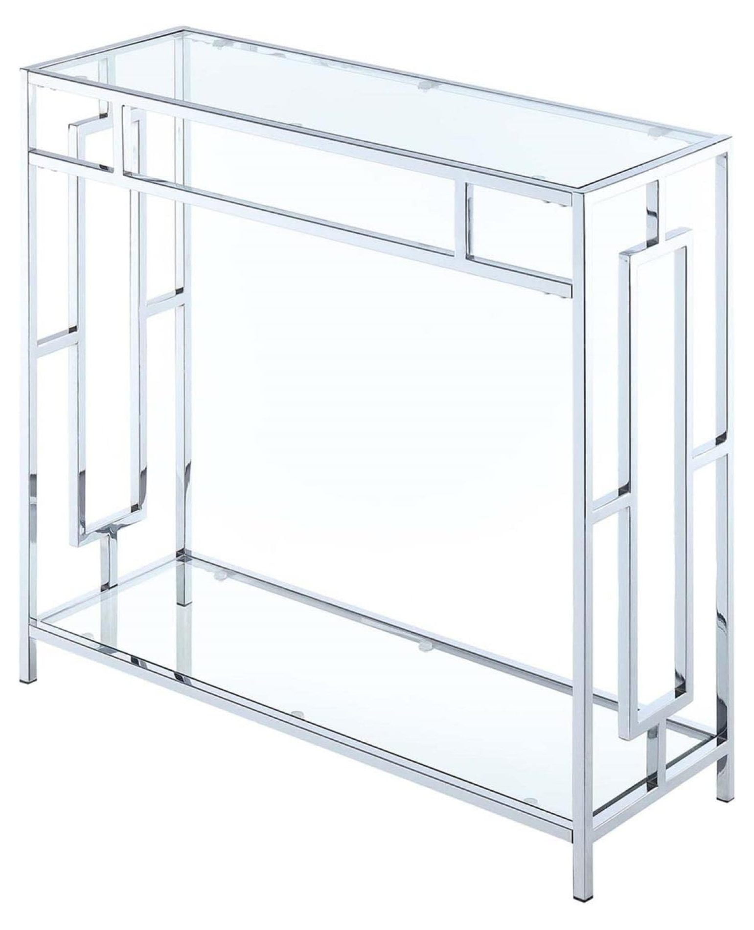 Town Square Chrome Hall Table 31.5" - Contemporary Sofa Table with ...