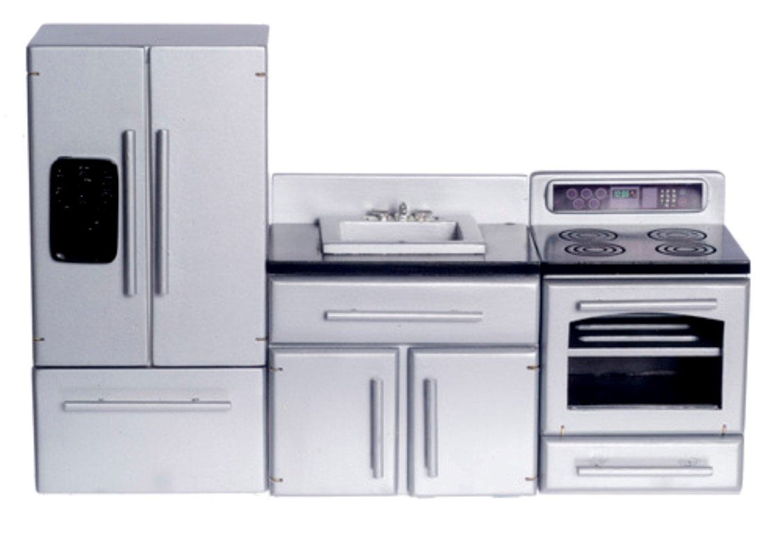 Town Square Miniatures Silver Appliance Kitchen Set - Walmart.com