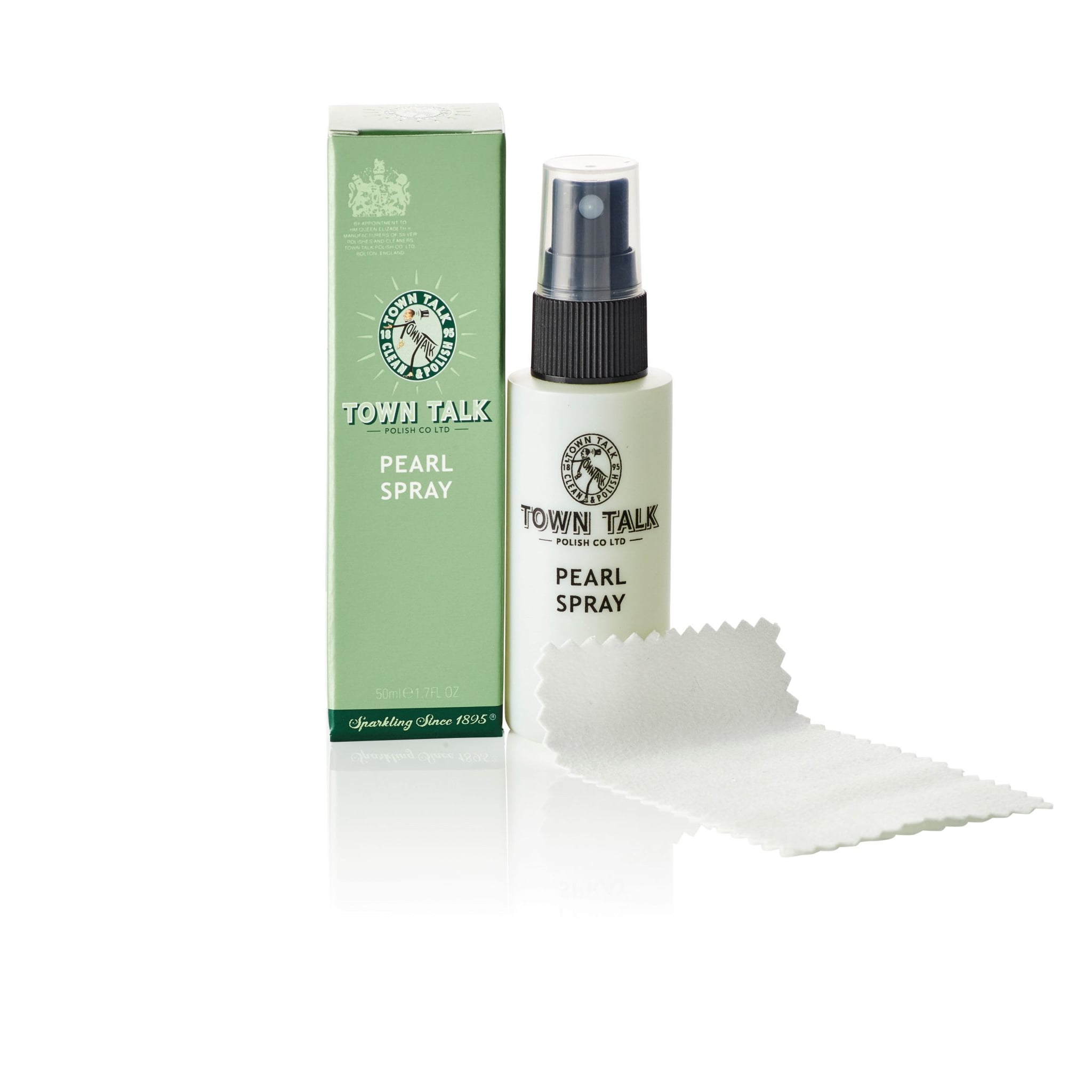 Town Talk Pearl Jewelry Cleaner Spray with Microfiber Cloth, 50 ml ...