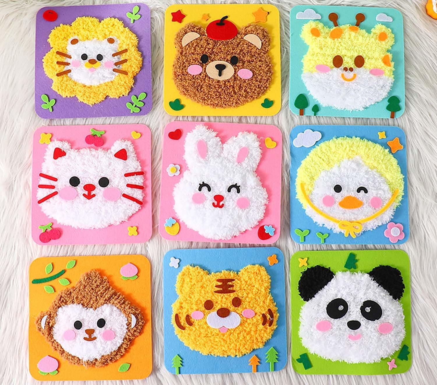 Townscloud DIY Embroidery Doll Set for Kids - Animal Felt Sewing Kit ...