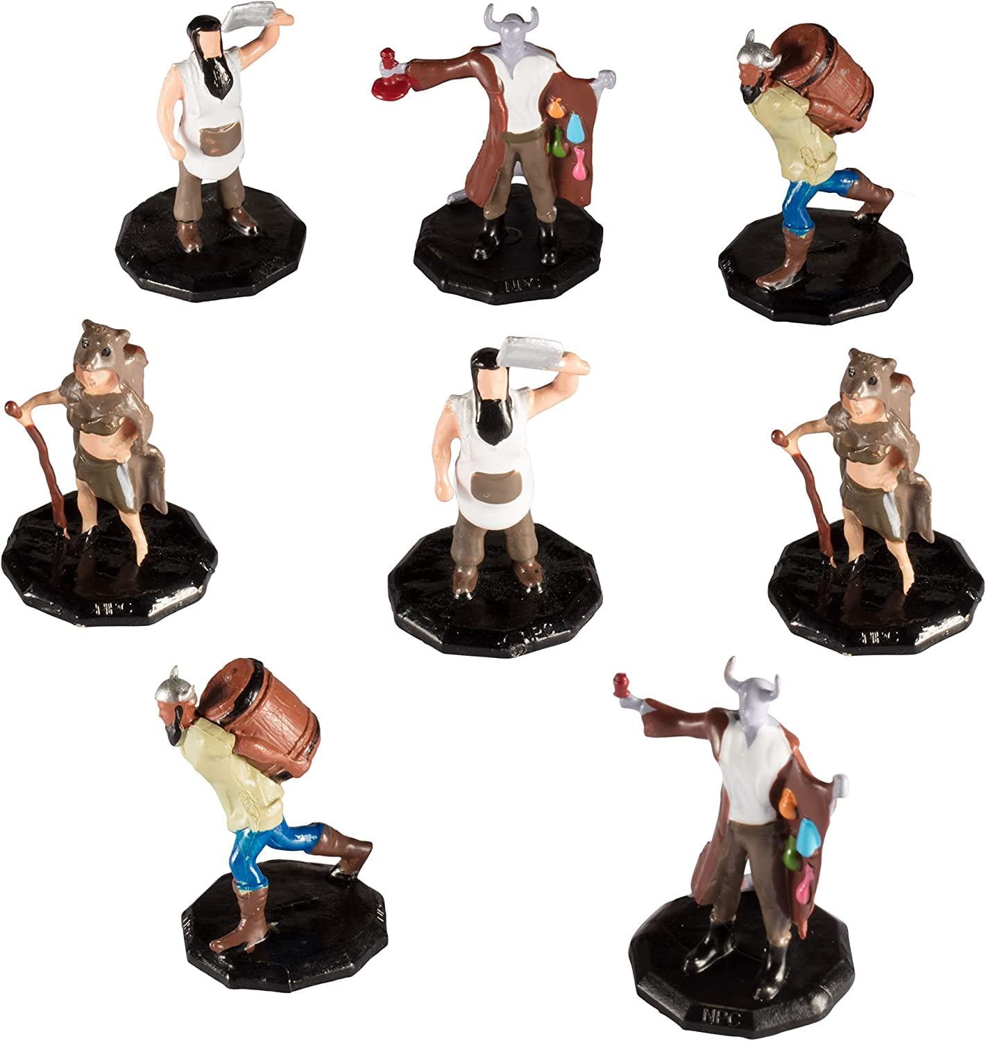 Monster Townsfolk Mini Fantasy Figures - Merchants - 8pc Hand-Painted ...