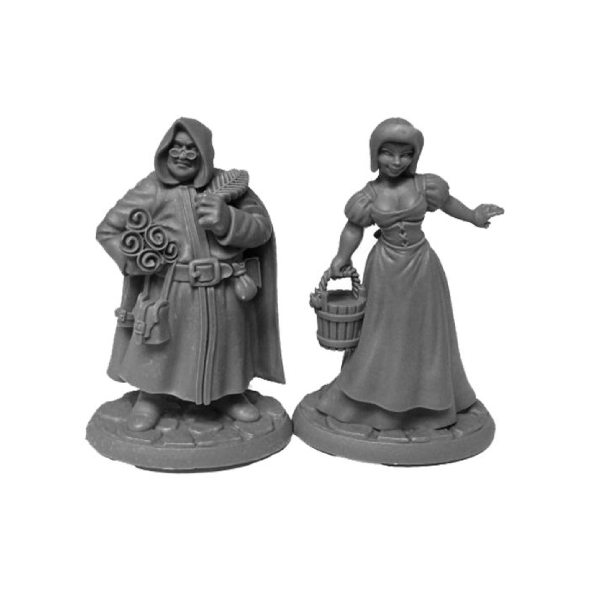 Townsfolk Sage and Milk Maid Miniature Figure 25mm Heroic Scale Reaper ...