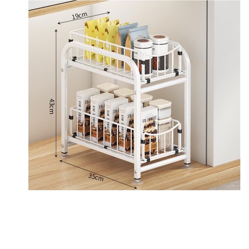 Towond 2-Tier Pull-Out Spice Rack Organizer, Modern Heavy Duty Carbon ...