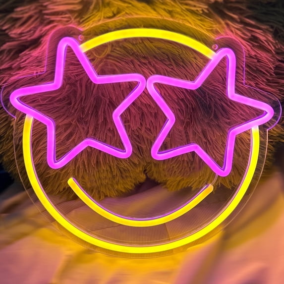 Towond Neon Sign, Dimmable Smile Face Neon Signs for Wall Decor Neon ...