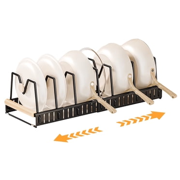 JULY HOME Kitchen Organiser: Expandable Pot, Pan & Lid Rack with 7 ...