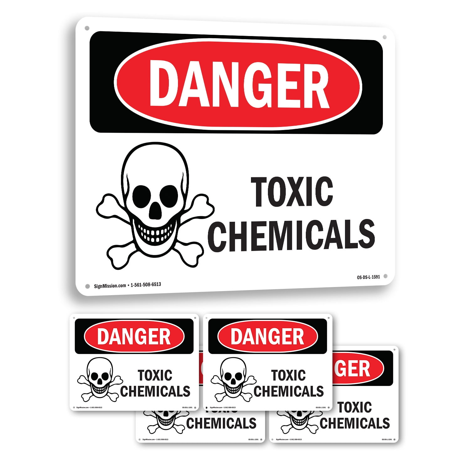 Toxic Chemicals OSHA Danger Rigid Plastic Sign 10 Inch x 7 Inch - 5 ...