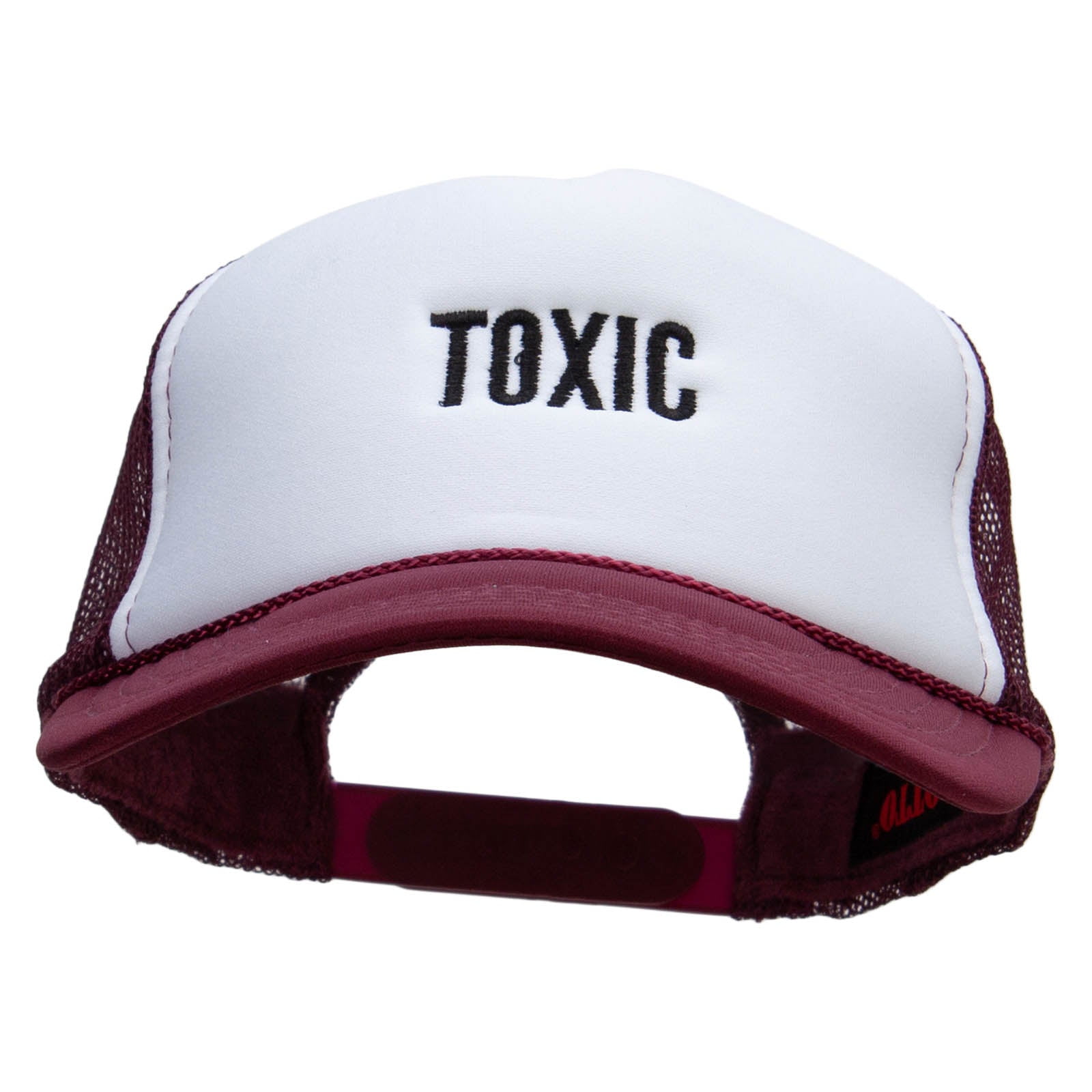 Toxic Embroidered Foam Panel Mesh Snapback - Maroon White OSFM ...