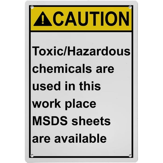 Toxic Hazardous Chemicals MSDS Sign, Industrial MSDS Right to Know Sign 8"x12" UV Resistant for ...