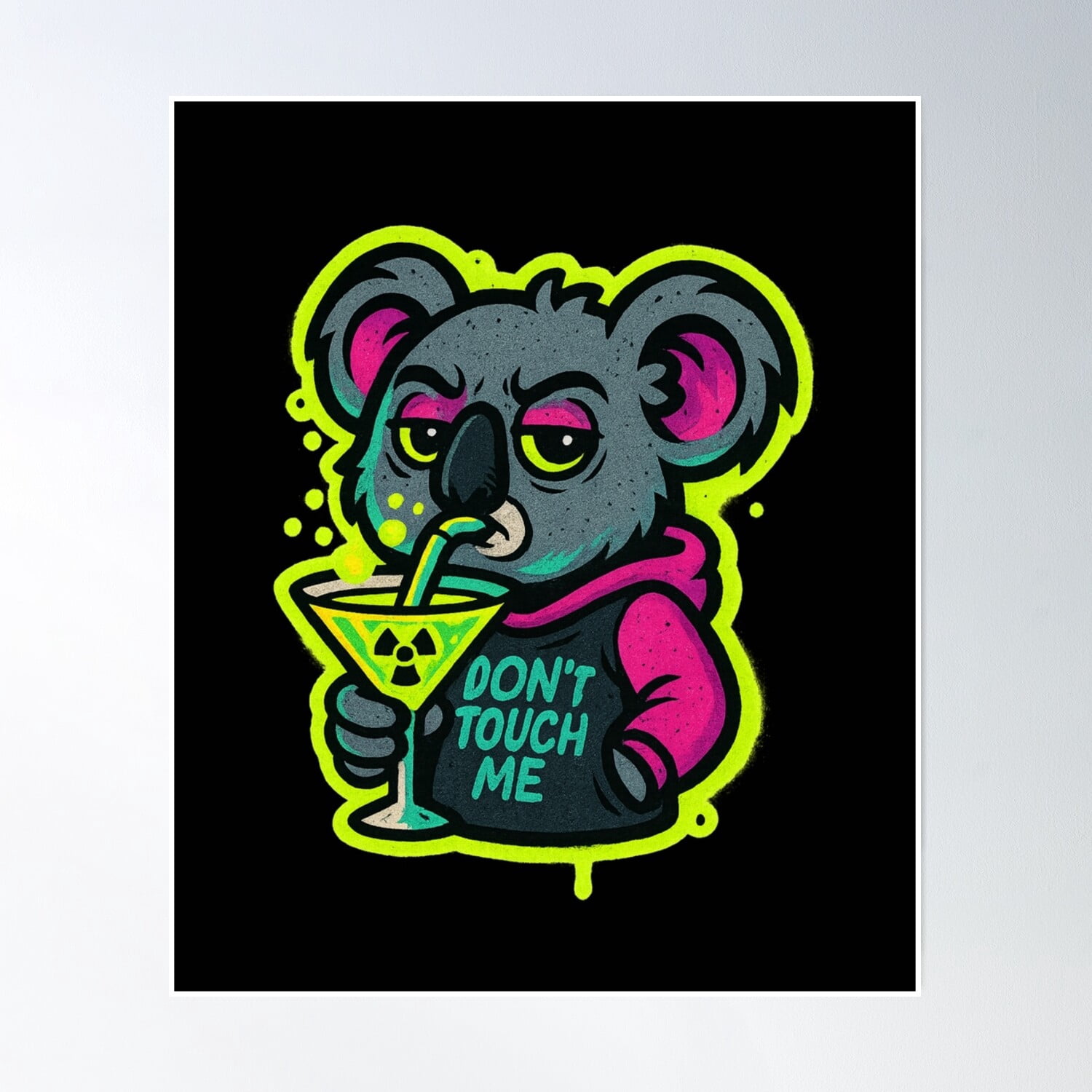 Toxic Koala – Don’T Touch Me Vibes Poster Wall Art, Modern Wall Decor ...
