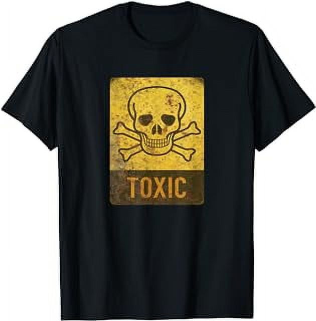 Toxic Rusted Warning Sign with Skull Warning Sign T-shirt. - Walmart.com