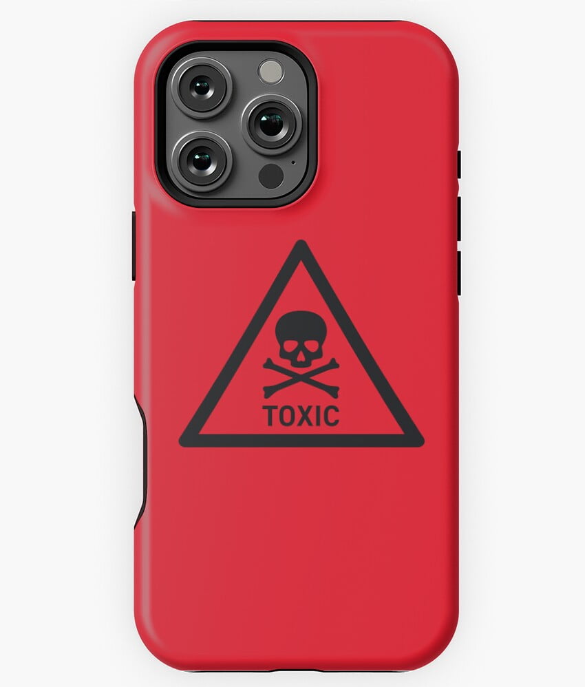Toxic Safety Warning Sign Red N6659 Phone Case for iPhone 17 16 15 14 ...