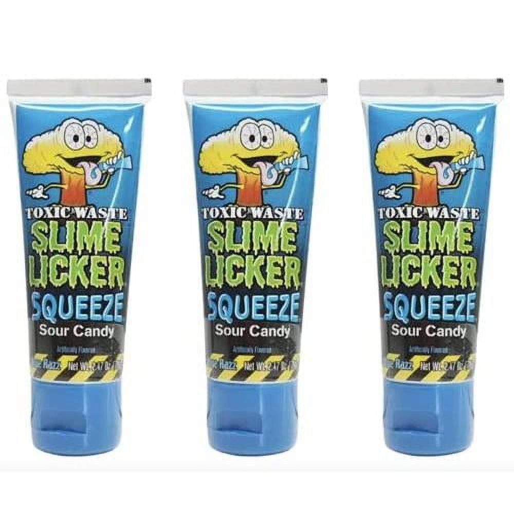 | Toxic Waste Slim Licker Sour Squeeze Candy, 2.47 Oz. Blue Razz (3 ...