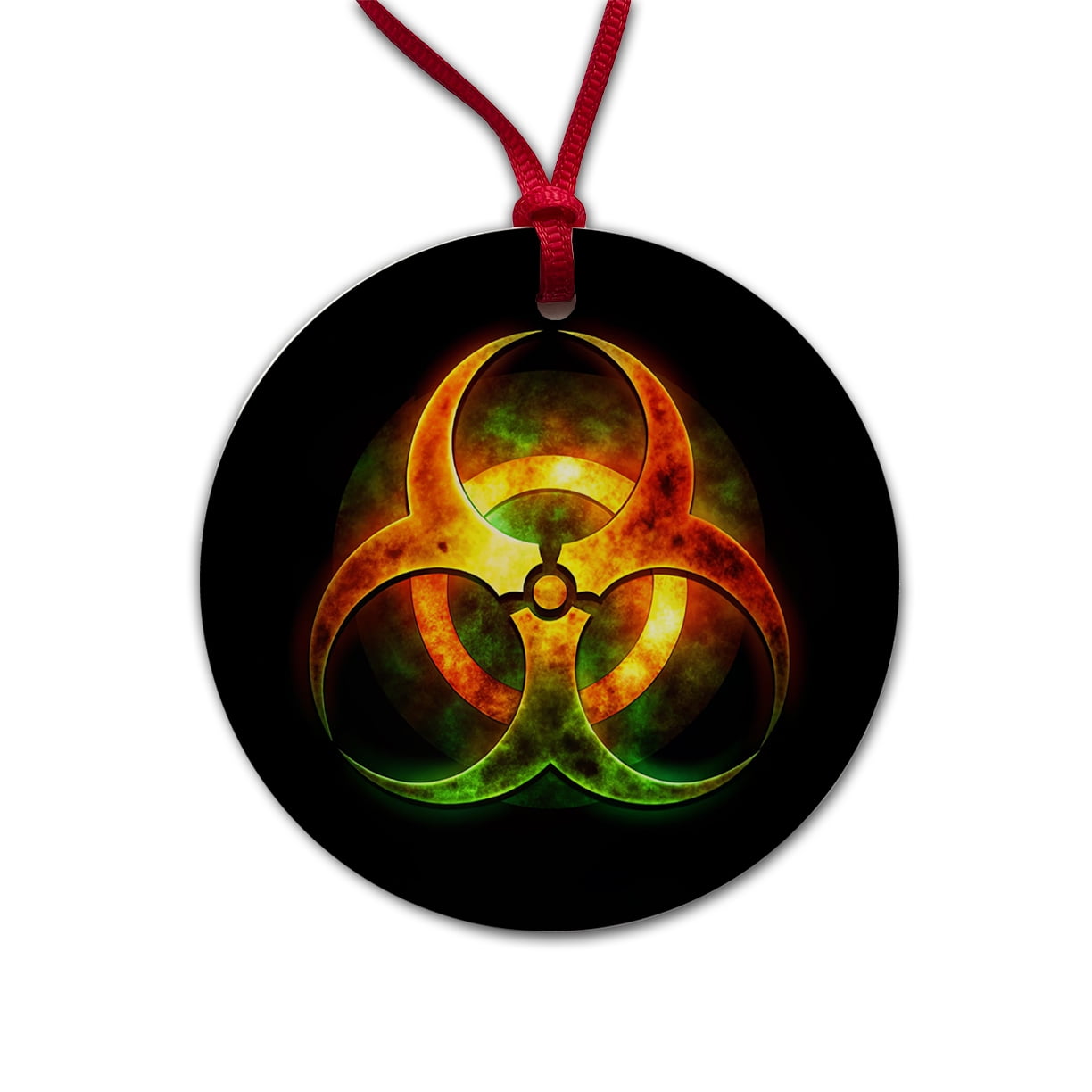 Toxic Zombie Outbreak Symbol Christmas Tree Holiday Round Ceramic ...