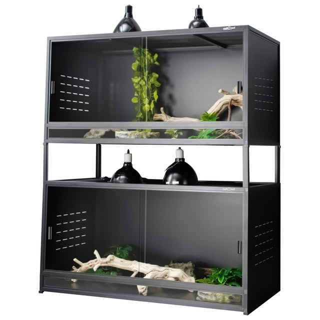 Toxirium PVC Reptile Enclosure, Stackable Terrarium with Tempered Glass ...