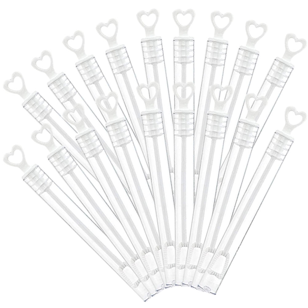 Toy 18 Pcs Bubble Wand Wands Stick Refillable Tube Heart Water Empty Bottle Filling Soapy White